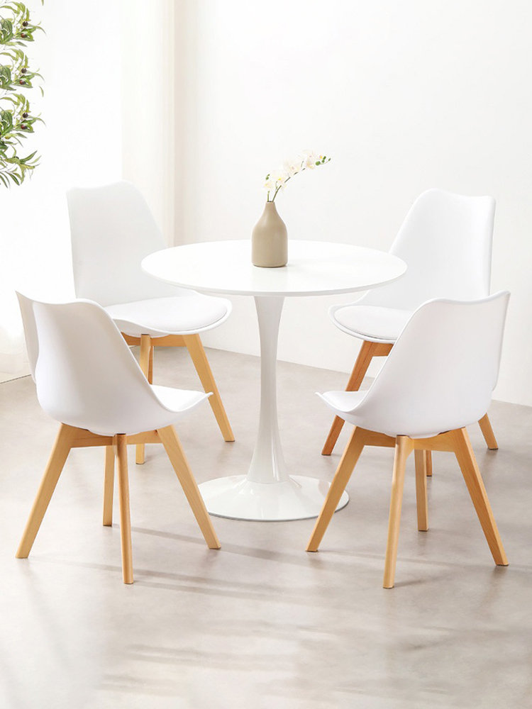 Ebern Designs Minimalist Dining Masie Set with Four Chairs for Office ...