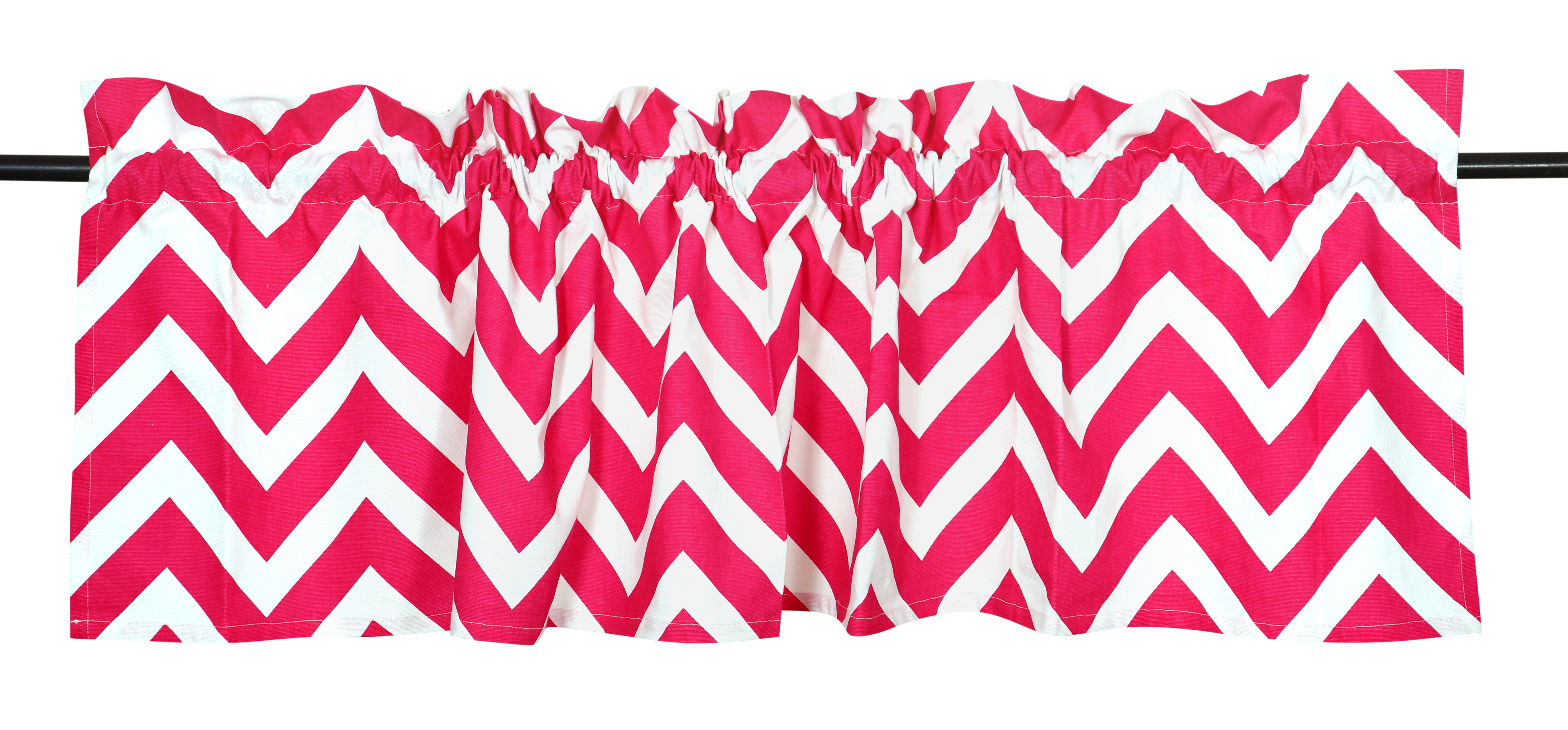 Ebern Designs Corette Chevron Cotton Tailored 60" Window Valance ...
