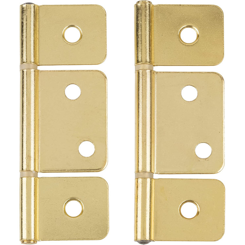 UNIQANTIQ HARDWARE SUPPLY Flag Three Leaf Brass Plated Hinge Bi-Fold ...