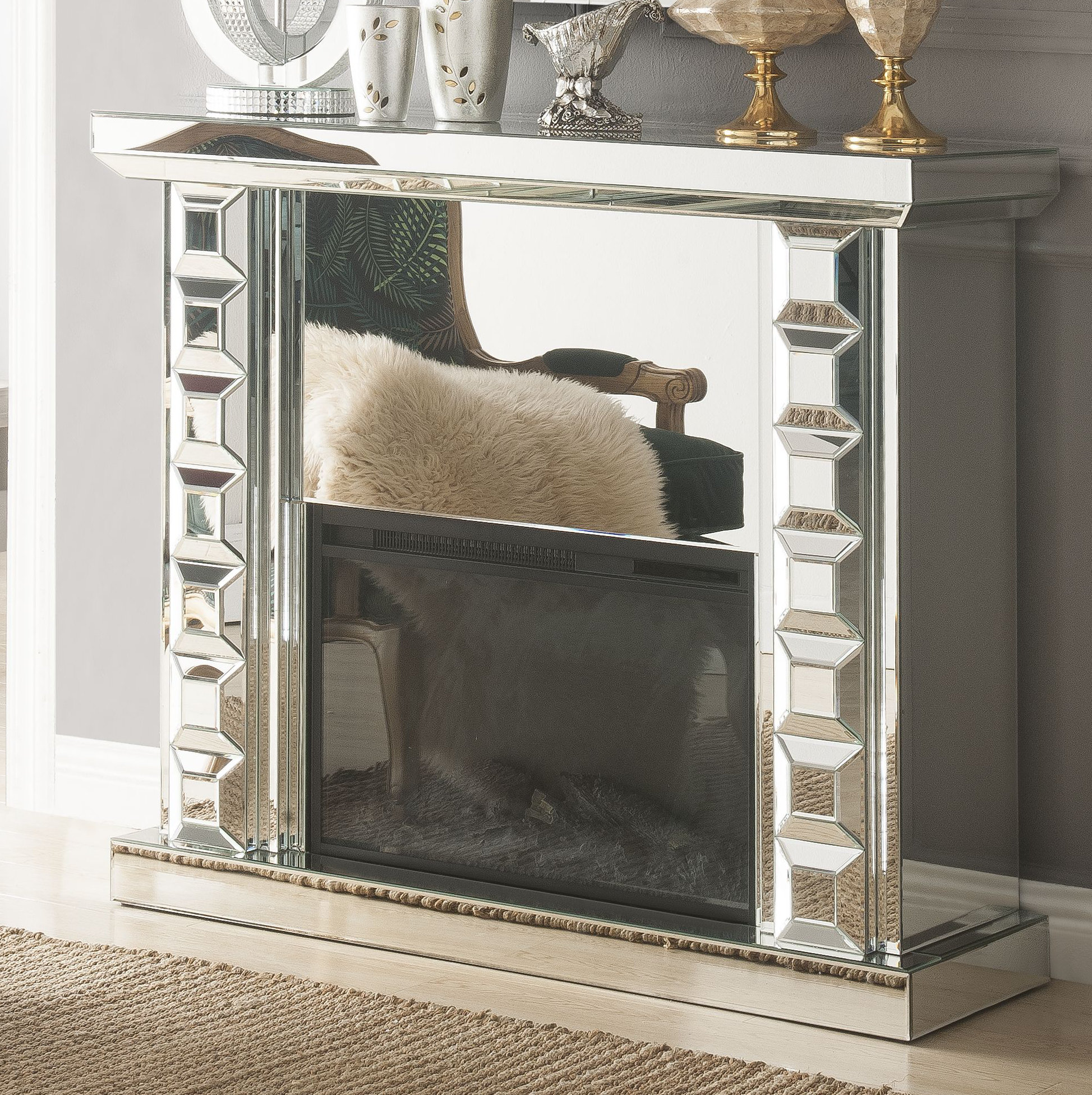 Everly Quinn Gean Electric Fireplace | Wayfair