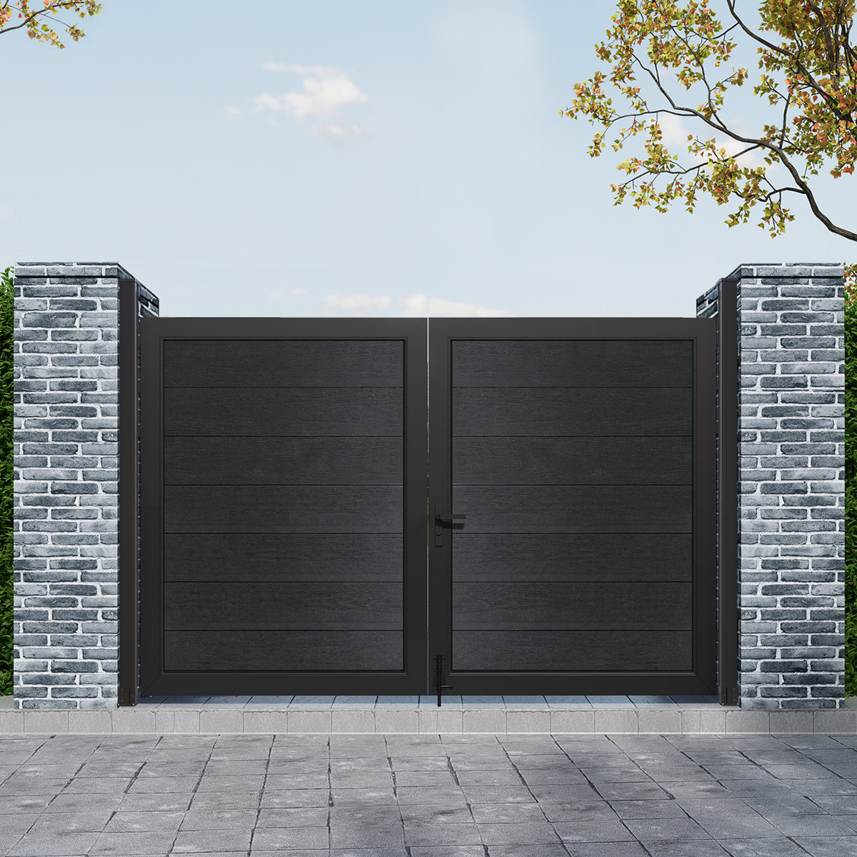 mondaria Privacy Fence Gate With Metal Frame And Knob Kits,Double ...