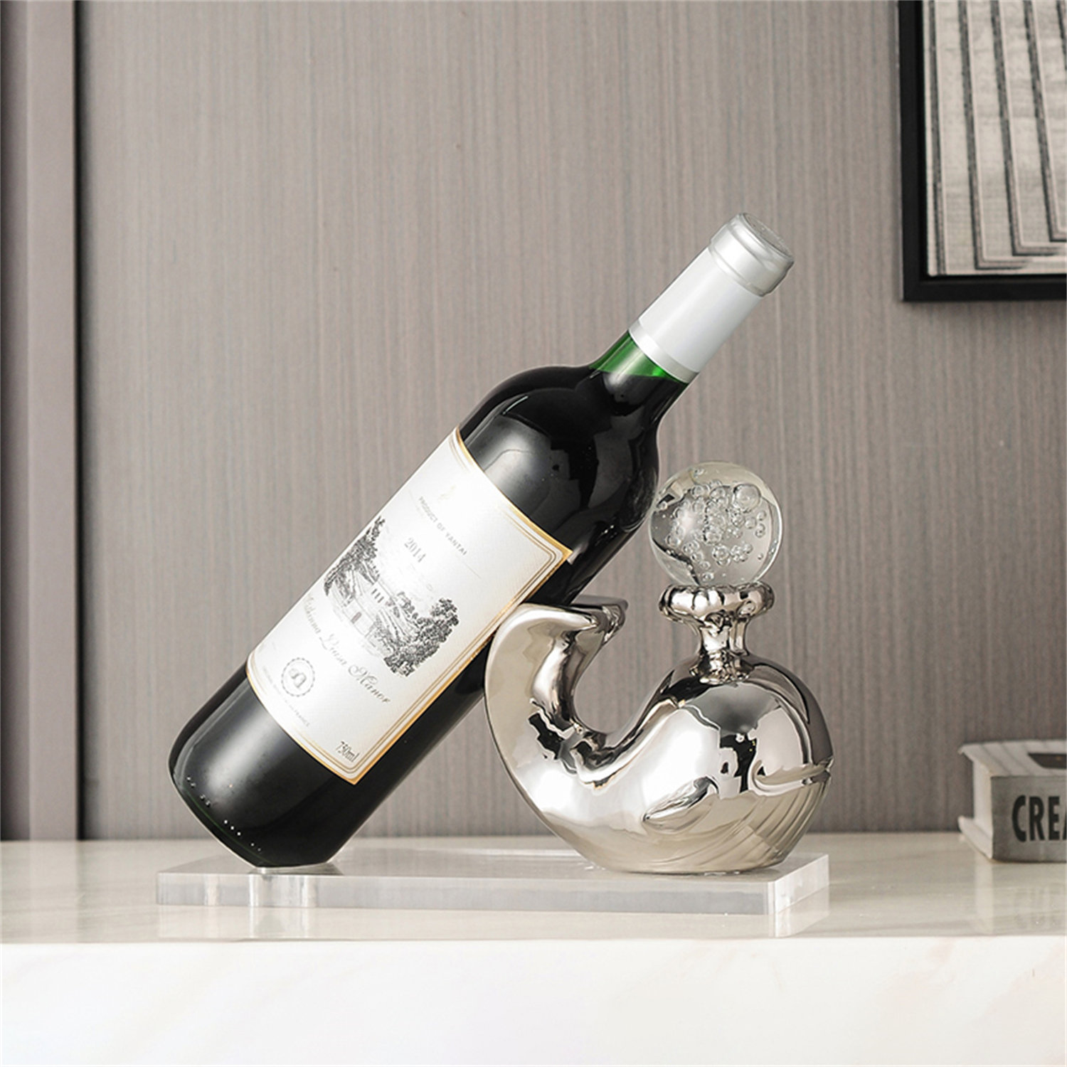 Highland Dunes Cute Whale Wine Rack | Wayfair