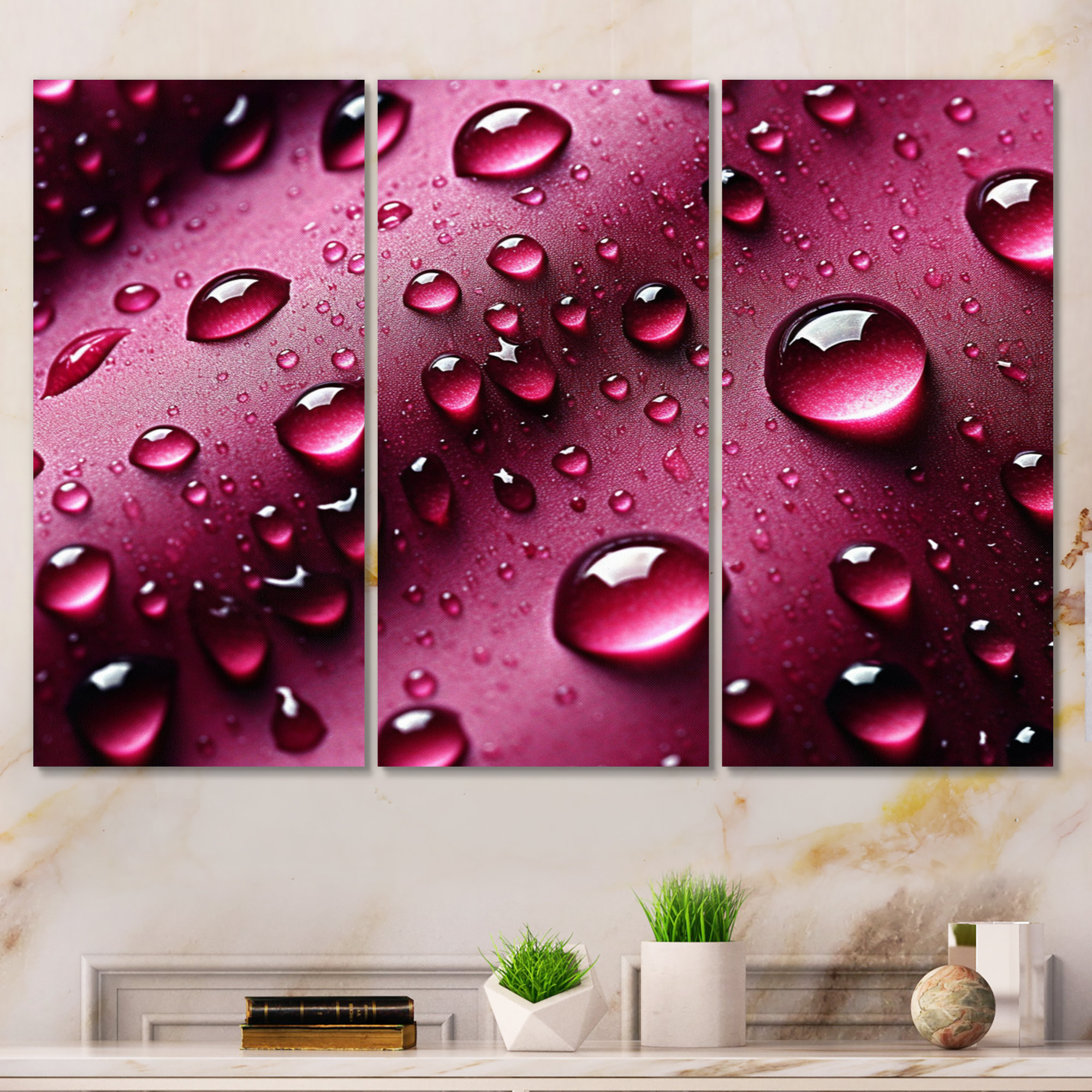 Ebern Designs Red Rose with Raindrops X - Raindrops Metal Wall Decor ...