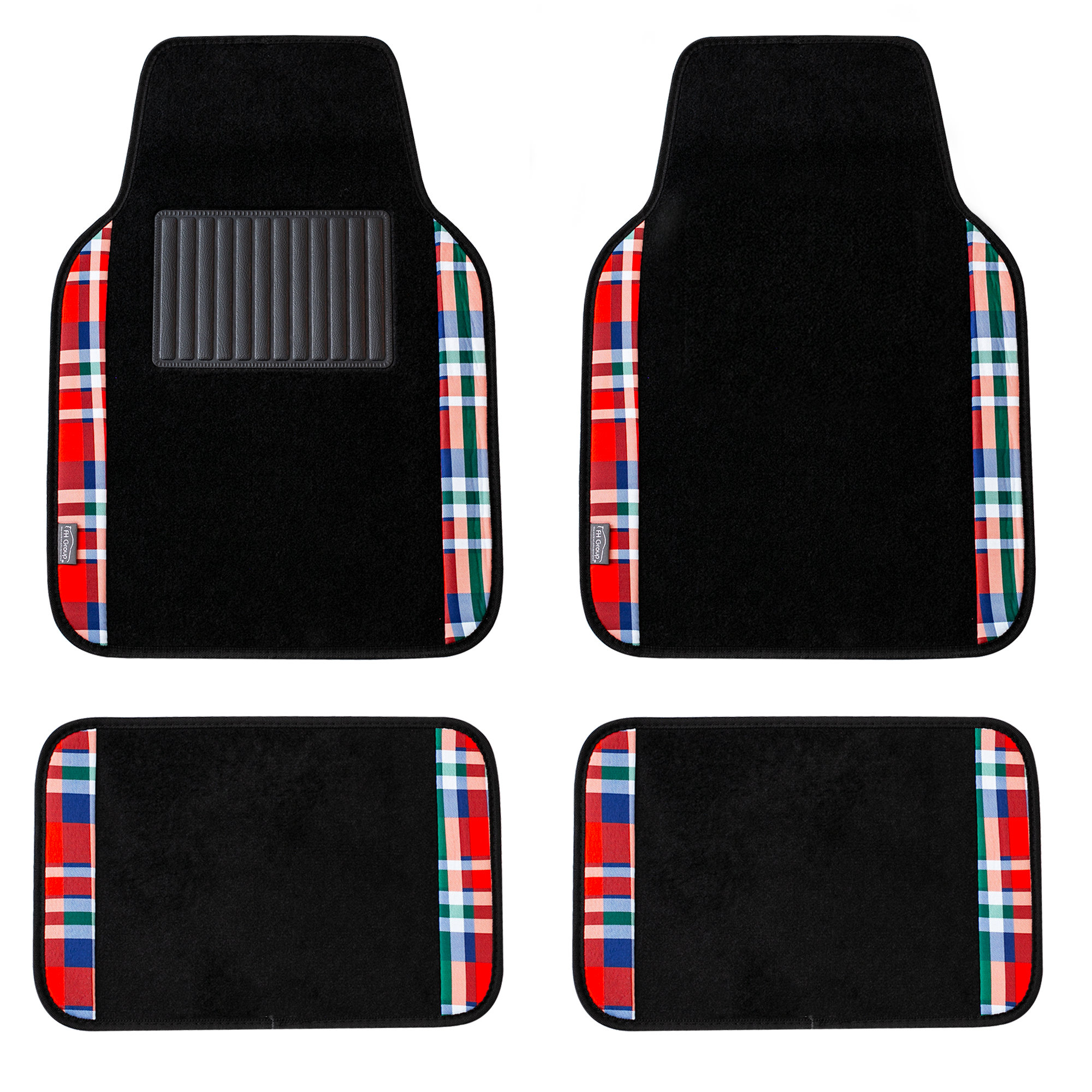 Arlmont & Co. Tartan11 Plaid Trim Floor Mats Full Set | Wayfair