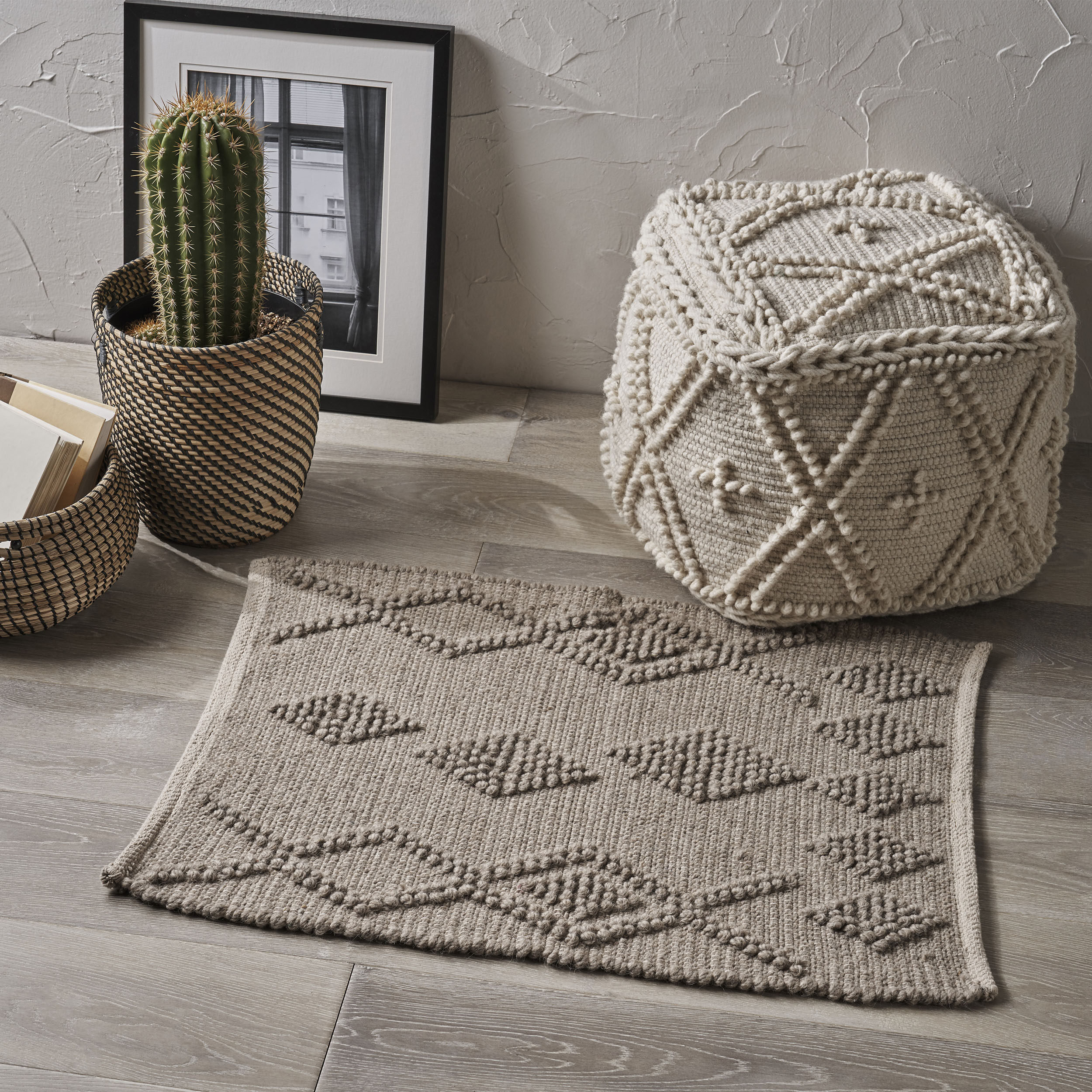 Isabelline One-of-a-Kind Pyry Geometric Scatter 2' x 2'11" Beige Area ...