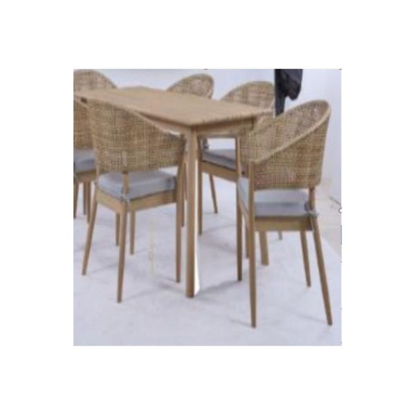 Monty Trading Ltd Ava OutdoorWood And Wicker Dining Chair - Natural ...