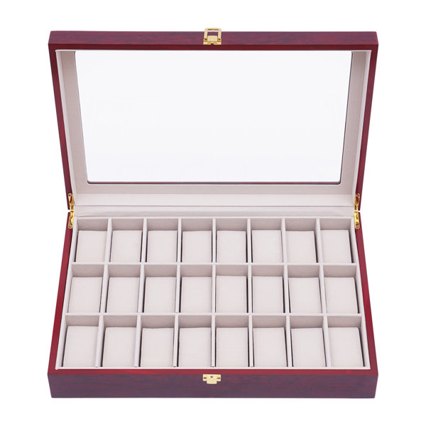 Red Barrel Studio® 24-Slot Watch Box Watch Case Christmas Gift with ...