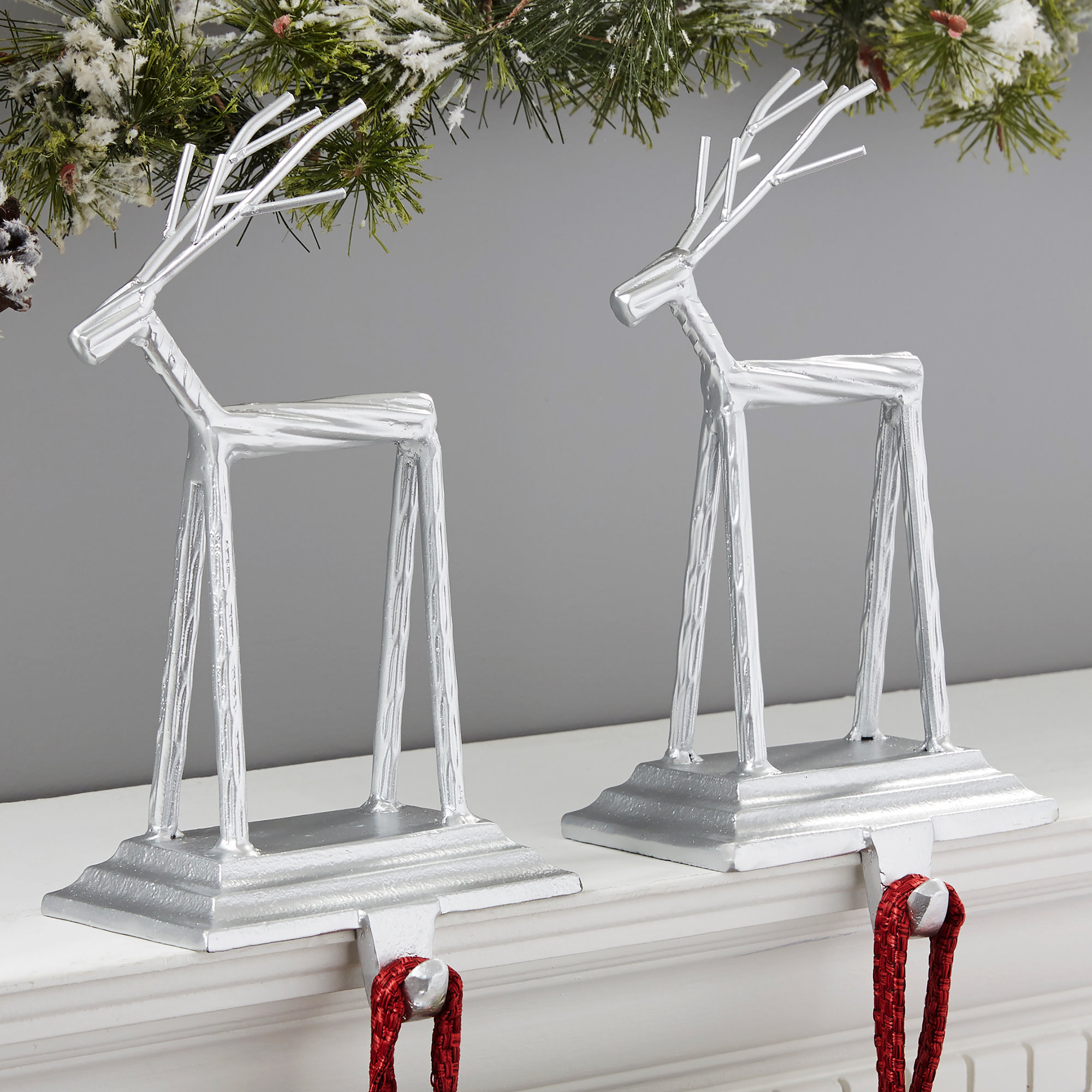 Personalization Mall Silver Reindeer Stocking Holder - Wayfair Canada