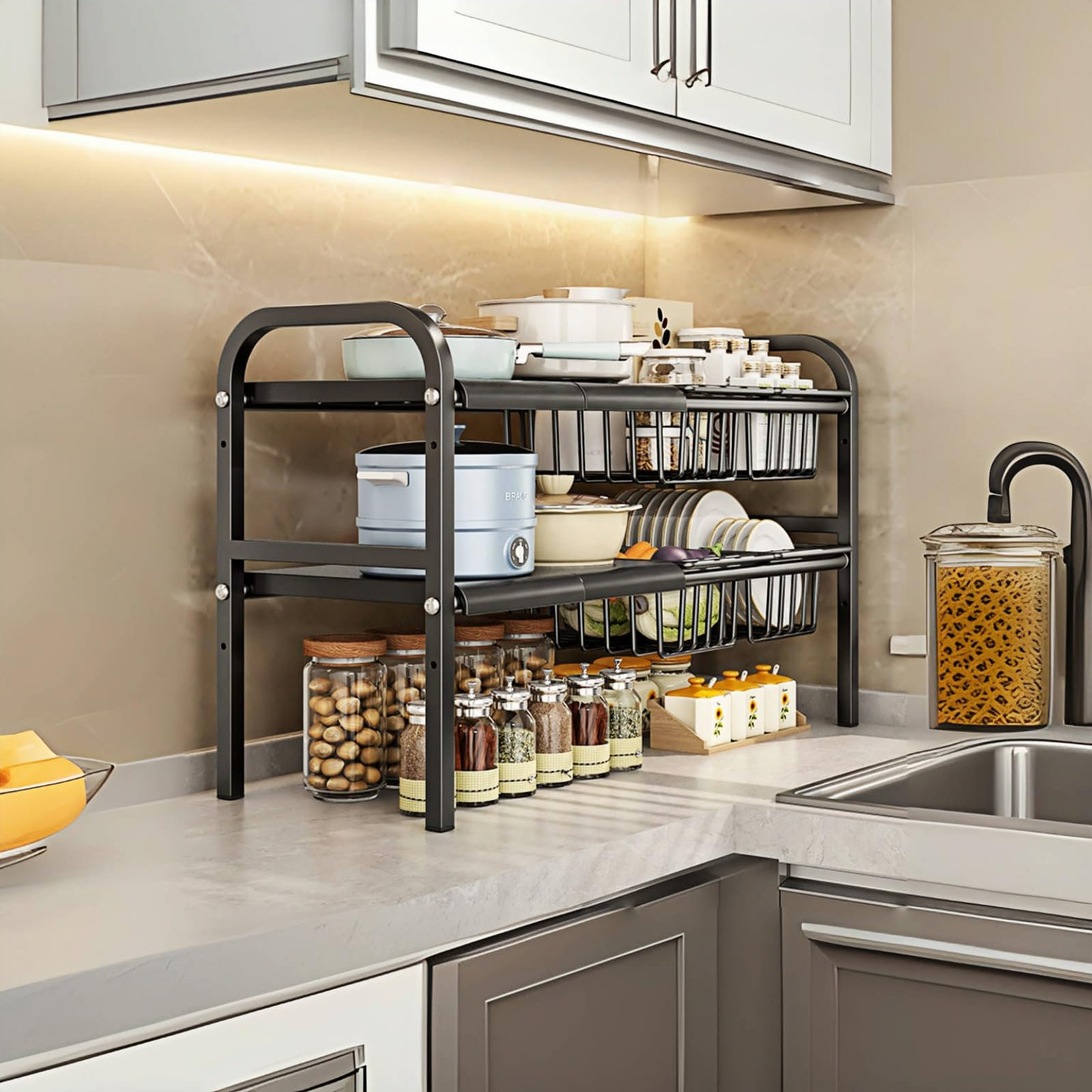 FAST APPLIANCES LLC Stainless Steel Under Sink Organizer | Wayfair