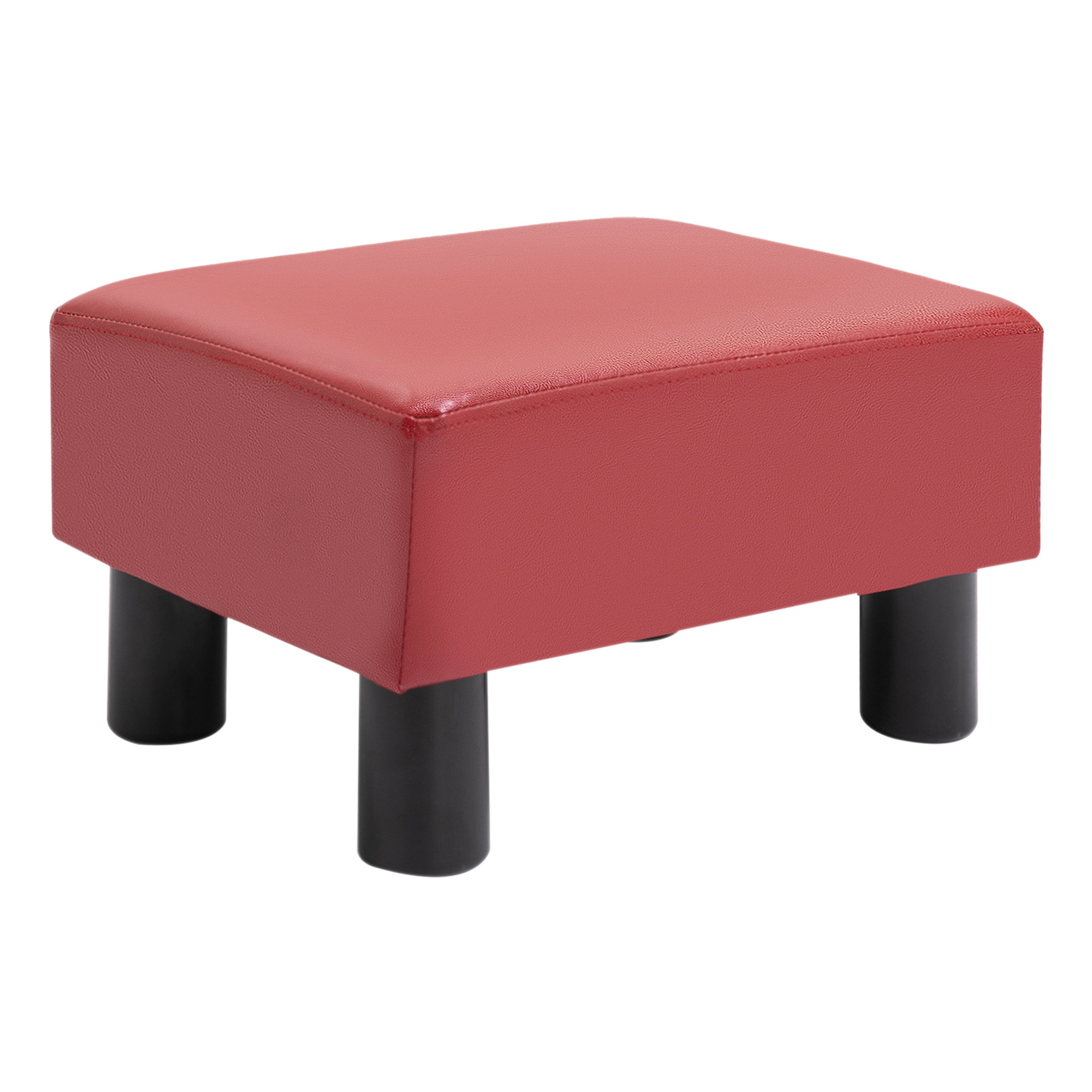 Ebern Designs Red Foot Rest With Soft Cushion And Plastic Legs For Home ...