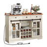 August Grove Bogosta 53" Coffee Wine Bar Cabinet with Charging Station ...