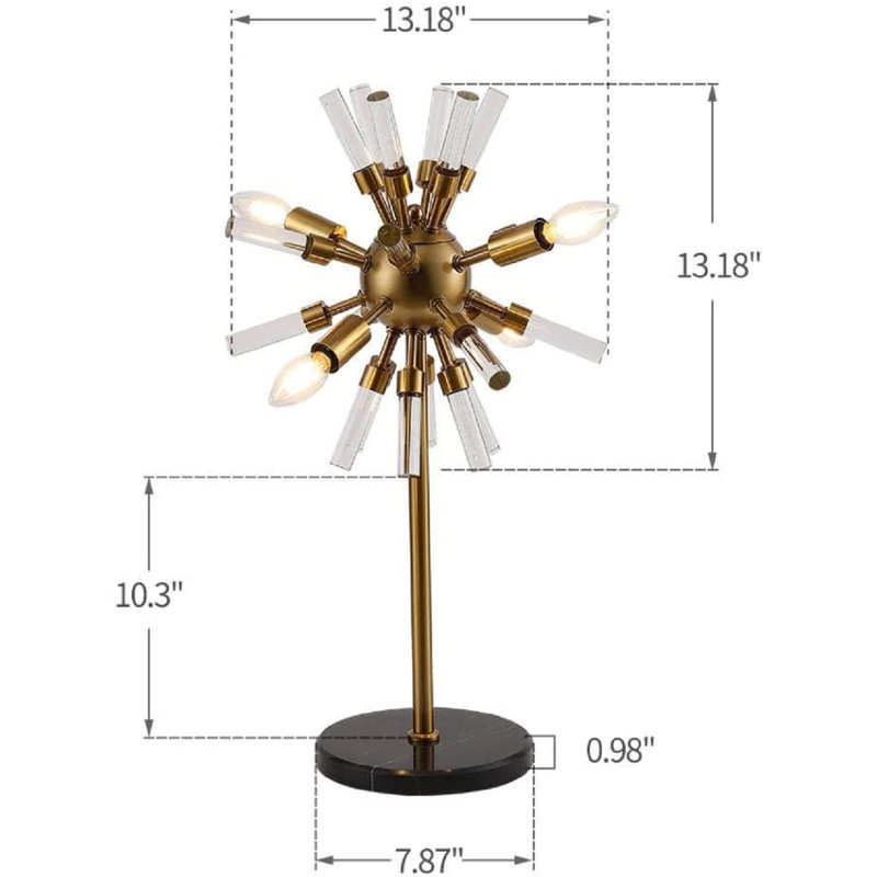 Everly Quinn Gold Sputnik Table Lamp Desk Lamp | Wayfair