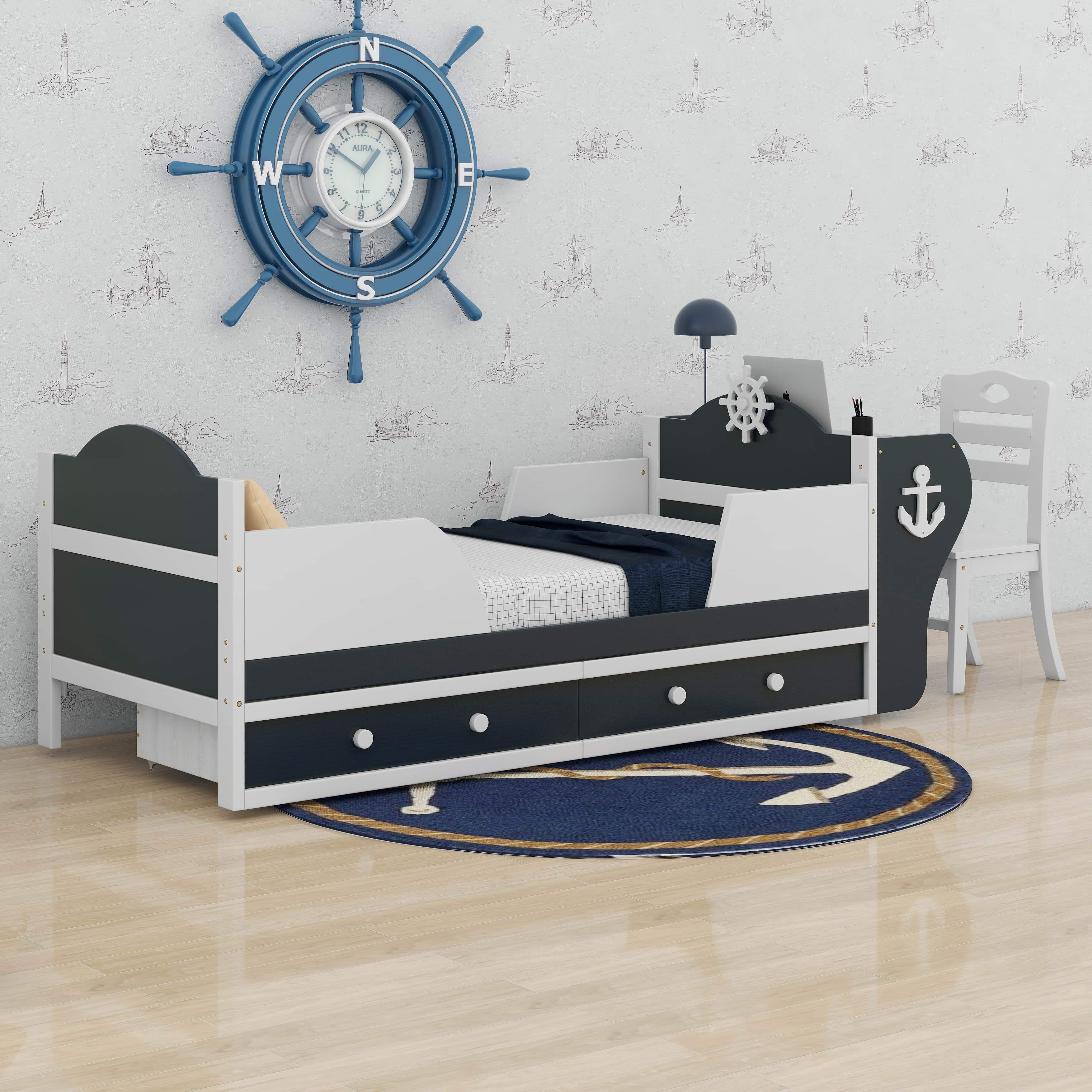 Sunside Sails Dulcie Twin Size Boat-Shaped Platform Bed - Wayfair Canada