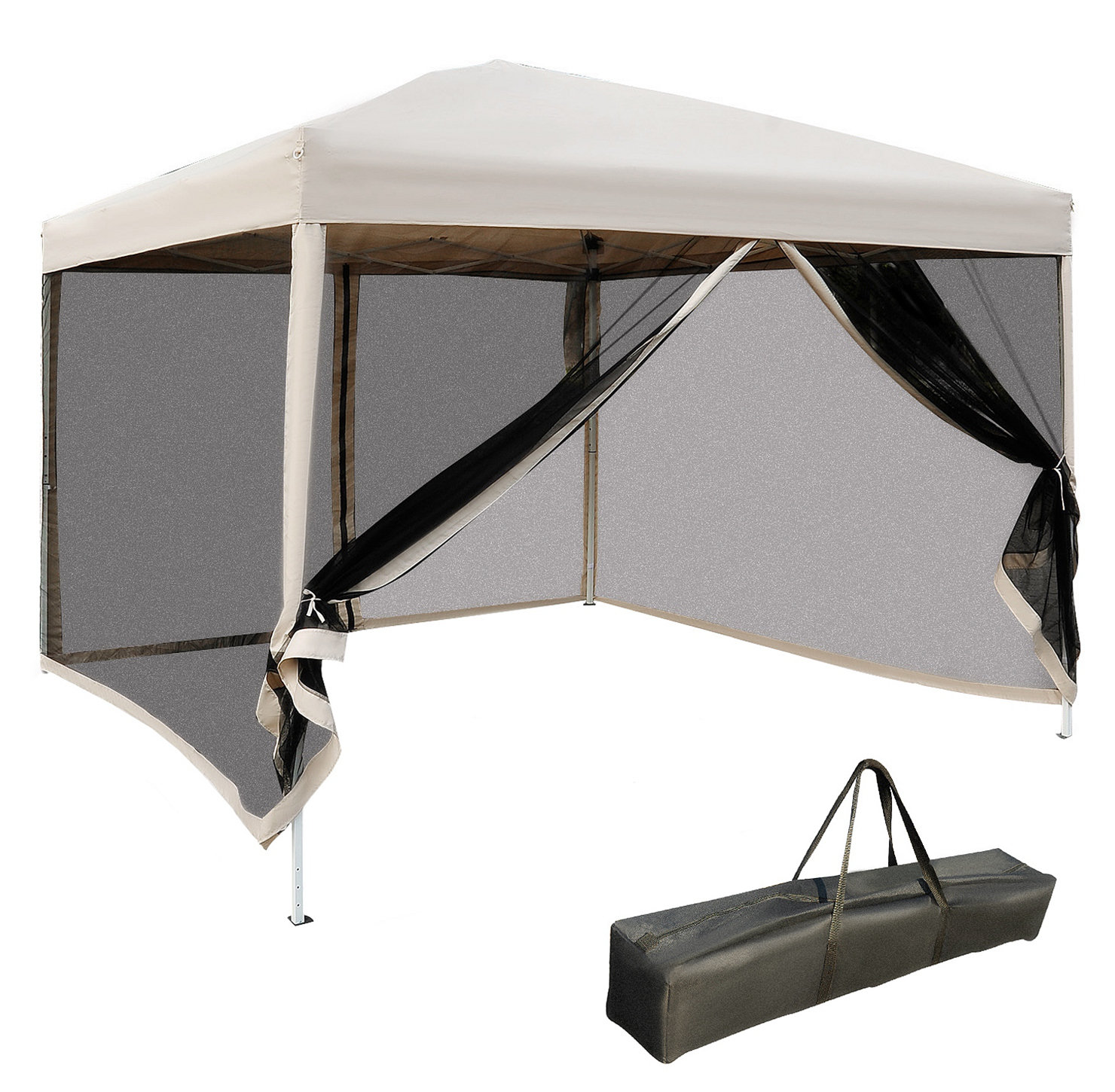 Lipoton 210D Oxford Pop Up Canopy Tent with Netting, Instant Screen ...