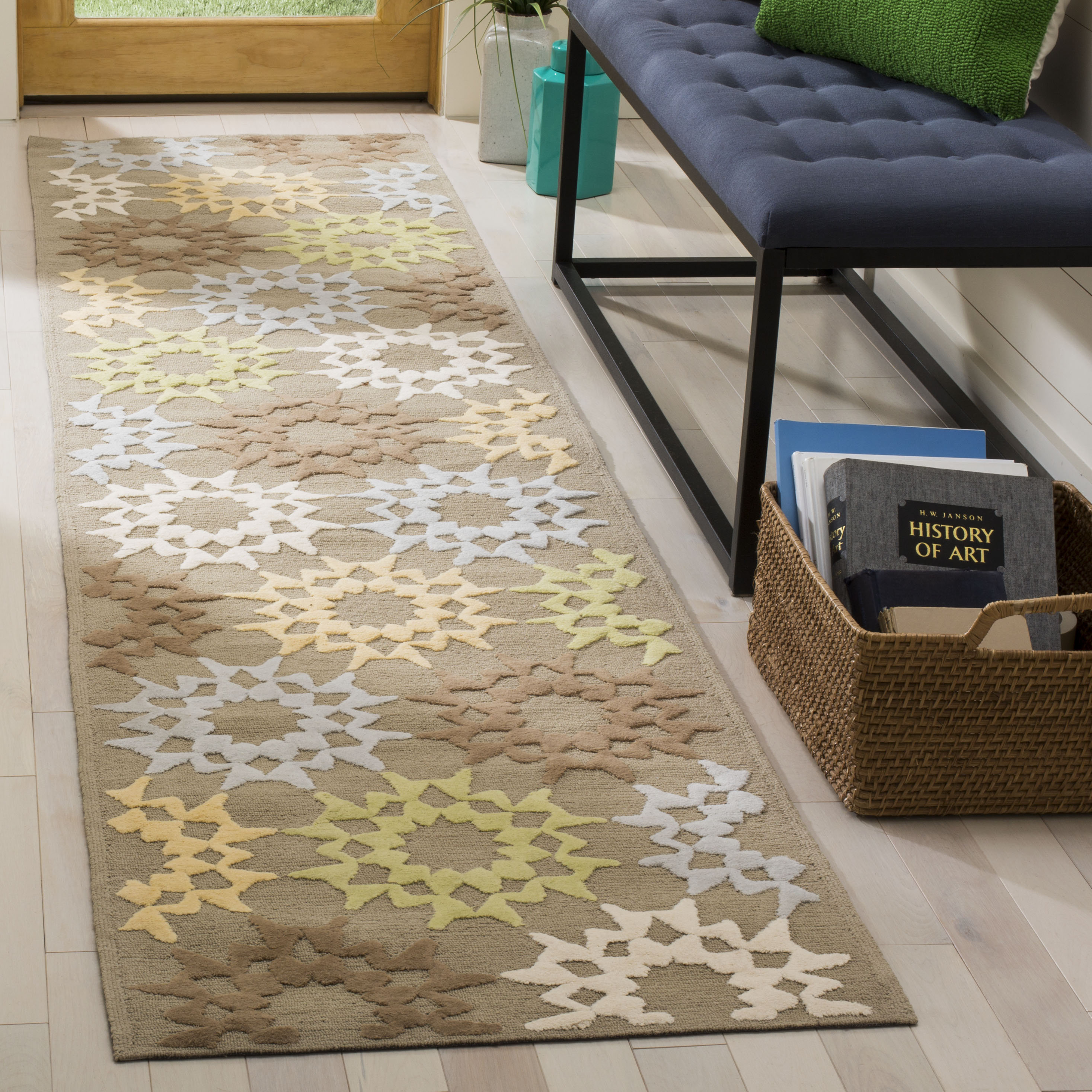 Martha Stewart Rugs Block Quilt Martha Stewart Hand Hooked Cotton Pile ...