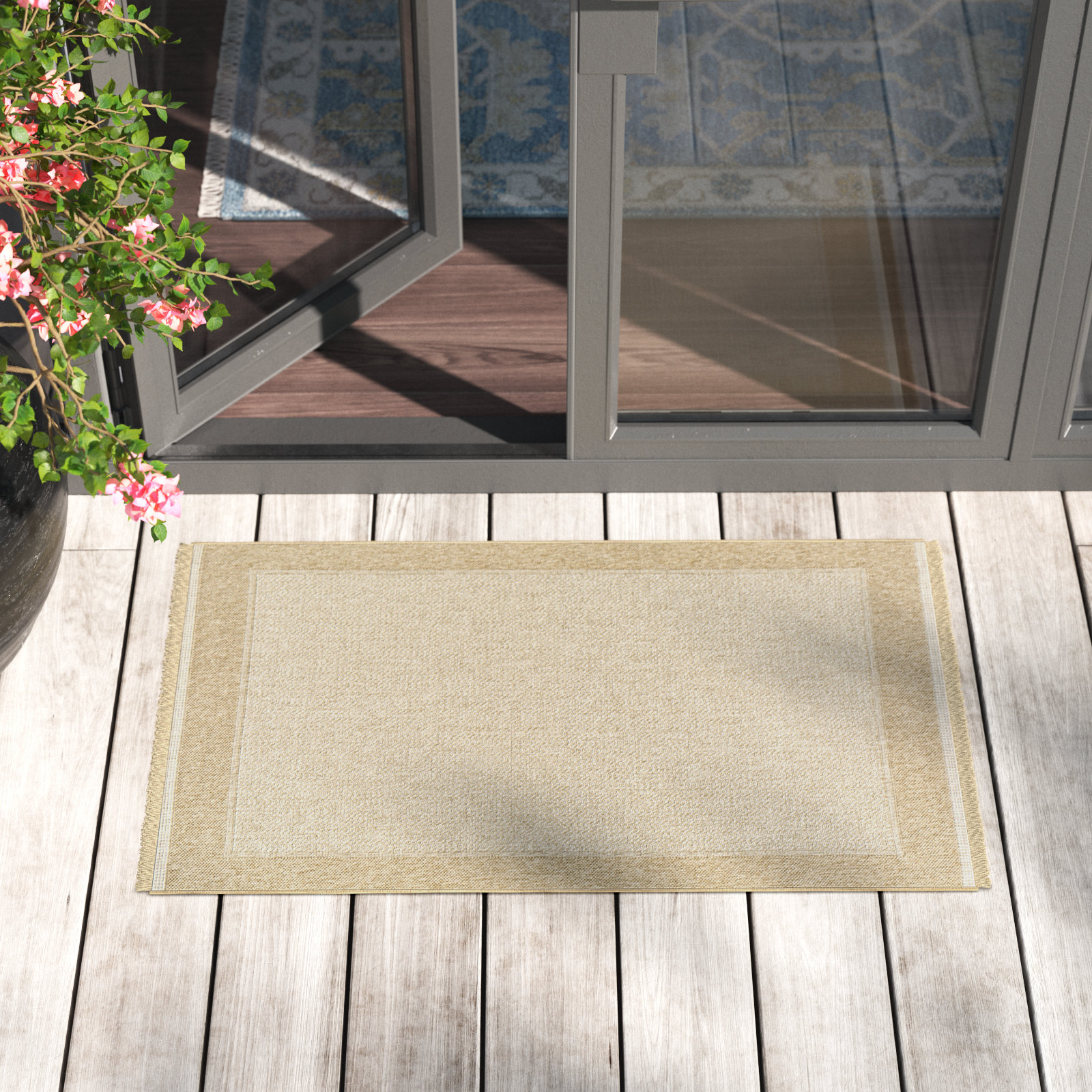 Birch Lane™ Tapis intérieur / extérieur en polypropylène tissé à la machine Adalina et ...