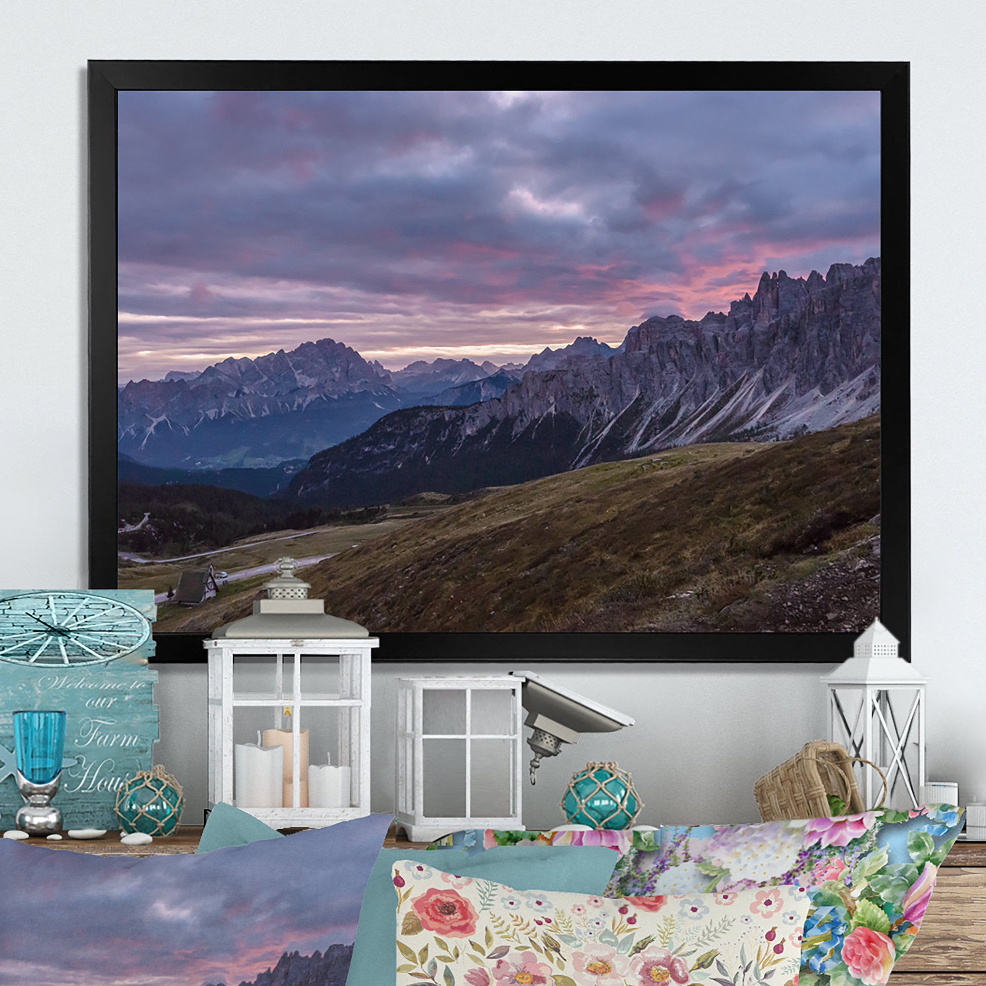 Millwood Pines Dolomites Mountain At Summer - Picture Frame Print on ...