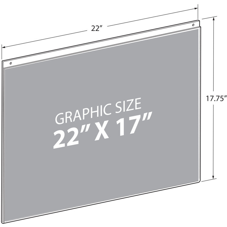 Azar Displays Clear Acrylic Wall Hanging Frame 22" wide x 17'' High ...