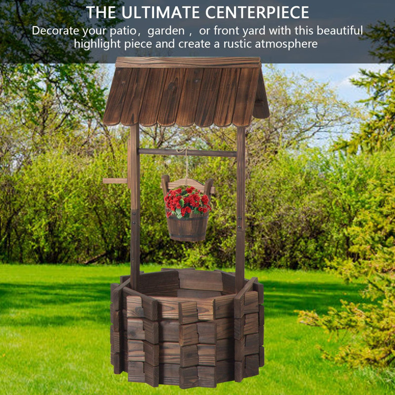Millwood Pines Cathye Outdoor Wood Wishing Well & Reviews | Wayfair