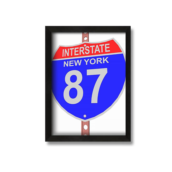 Latitude Run Interstate 87 Sign - Single Picture Frame Print on Canvas ...
