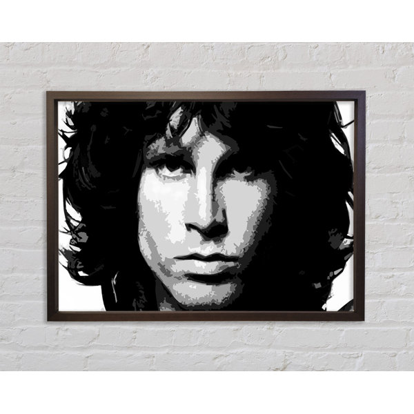 Bright Star Jim Morrison Face B N W - Single Picture Frame Print on ...