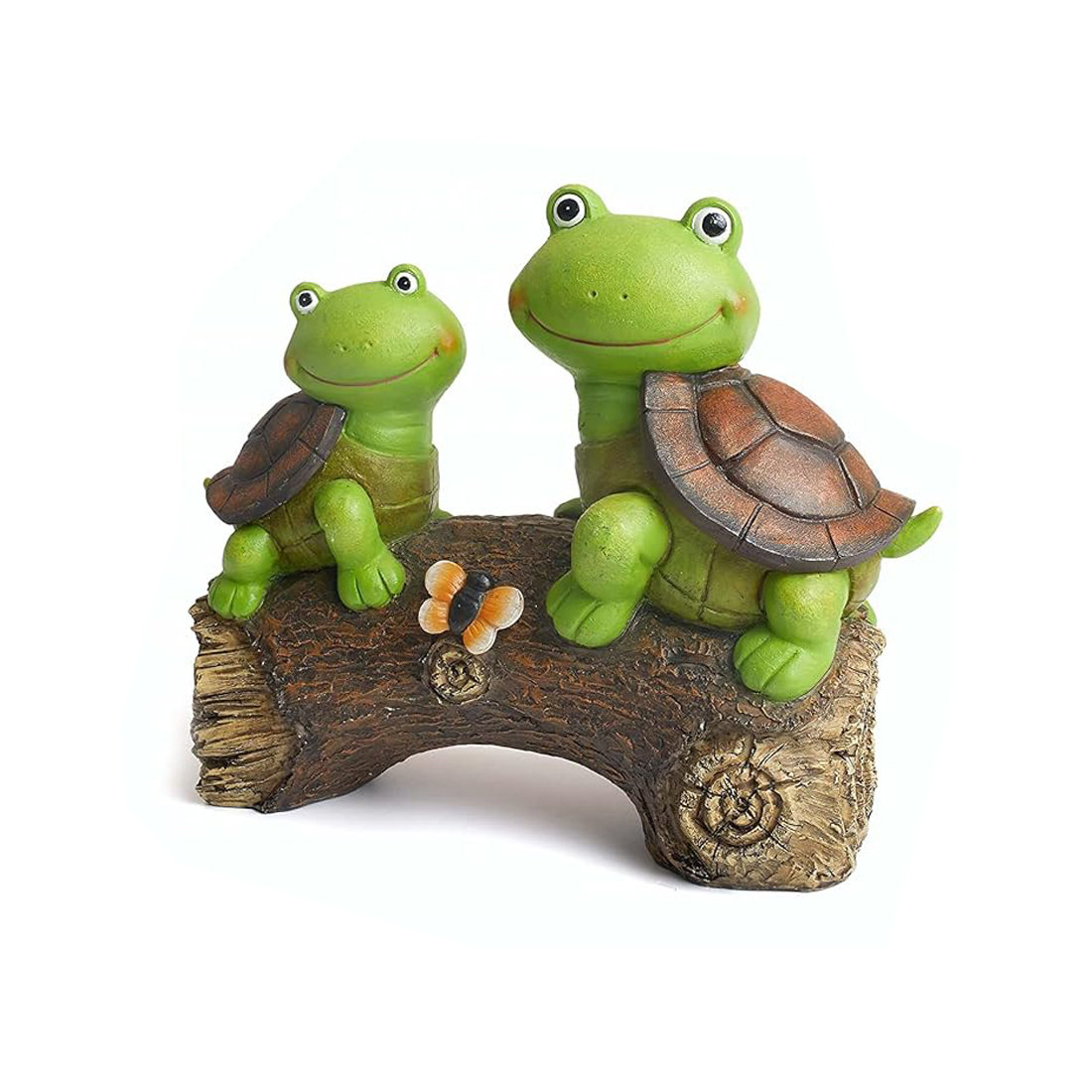 Trinx 10" Garden Statue Turtles Figurine-Cute Frog Face Turtles Resin ...