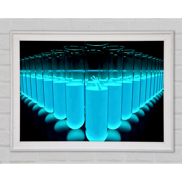 Ivy Bronx Blue Test Tubes Framed Print | Wayfair.co.uk