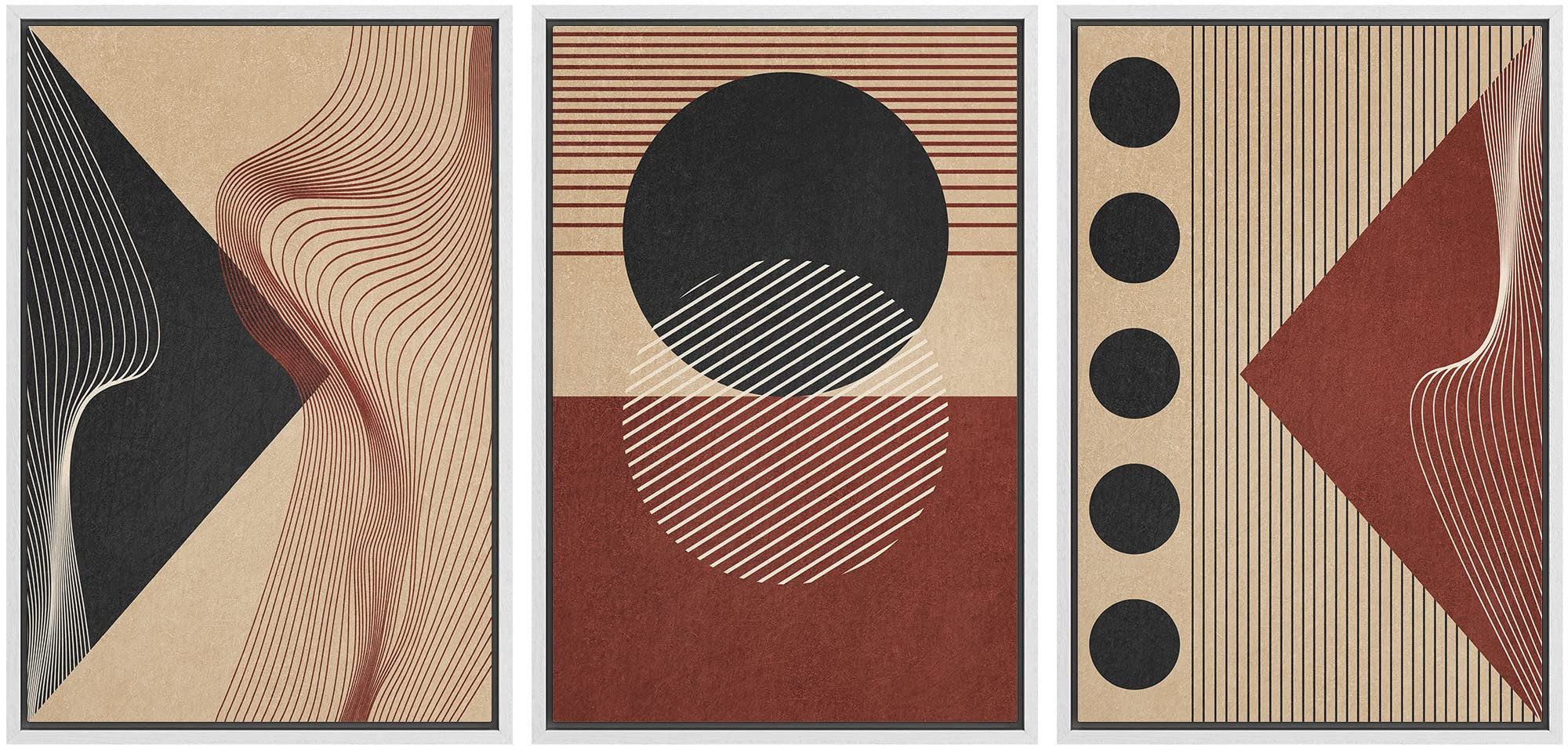 wall26 " Geometric Art Deco Black Red Polygon Collage Nature Abstract ...