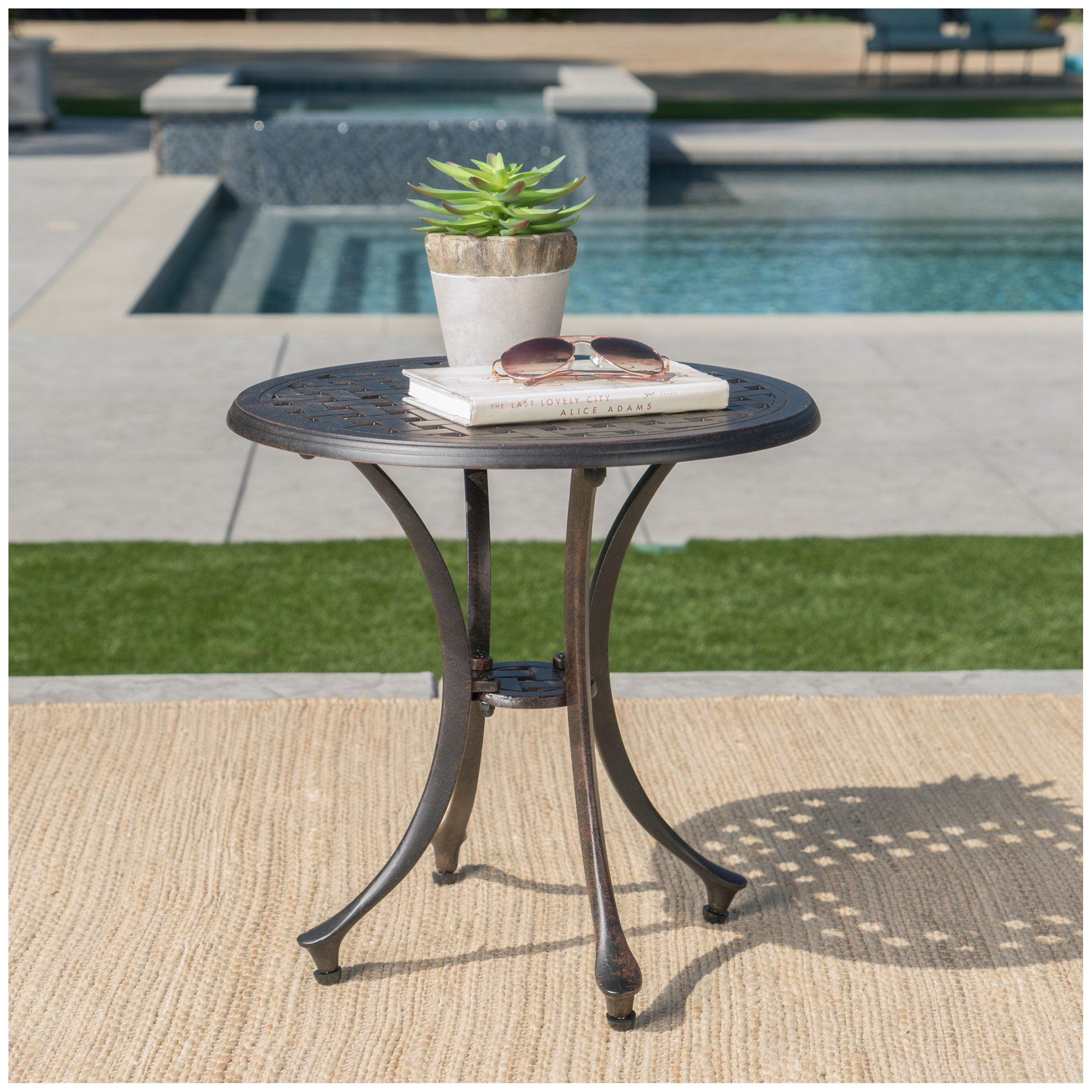 George Oliver Outdoor 19" Cast Aluminum Side Table - Wayfair Canada