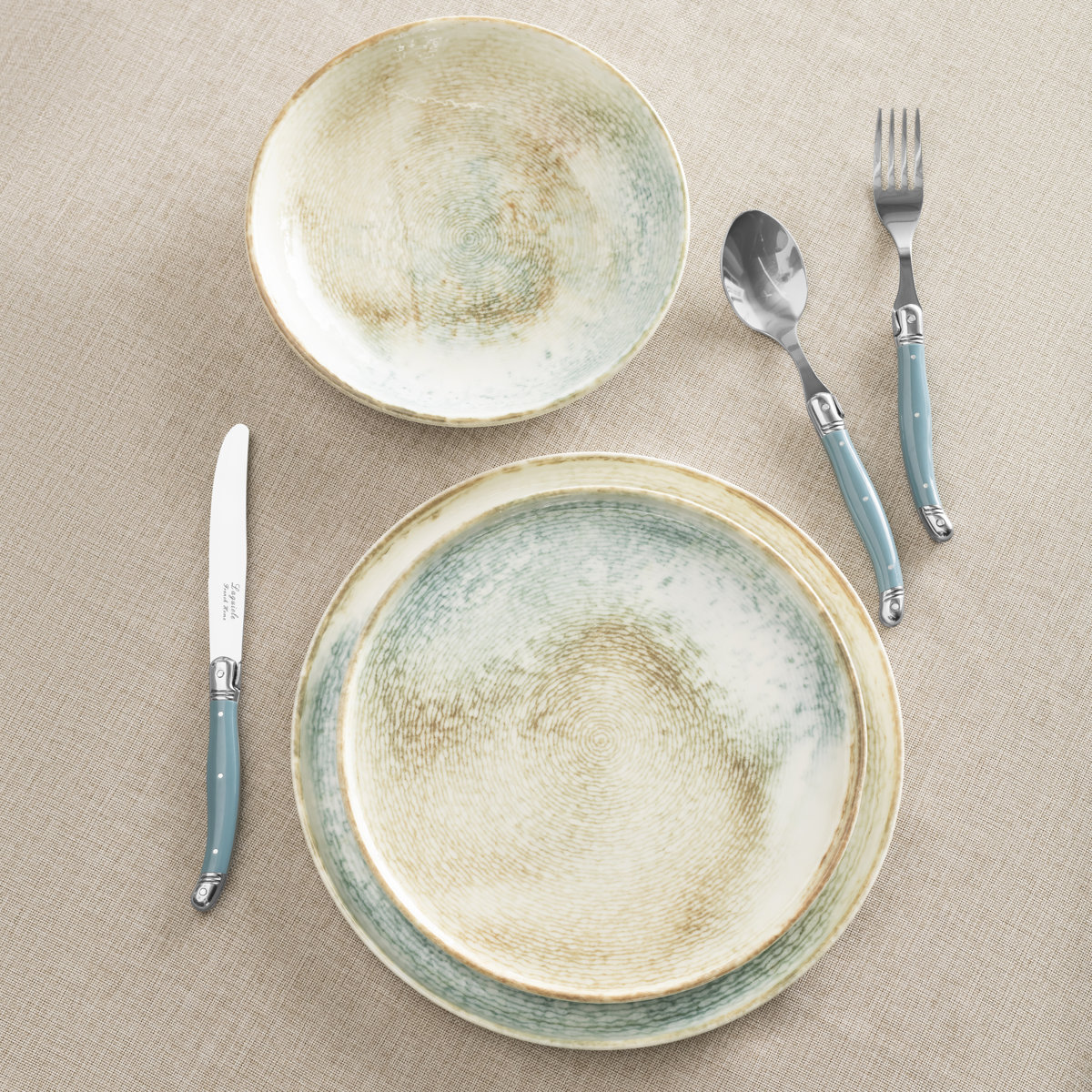 French Home, Sea And Sand, Porcelain 12-Piece Dinnerware Set | Perigold
