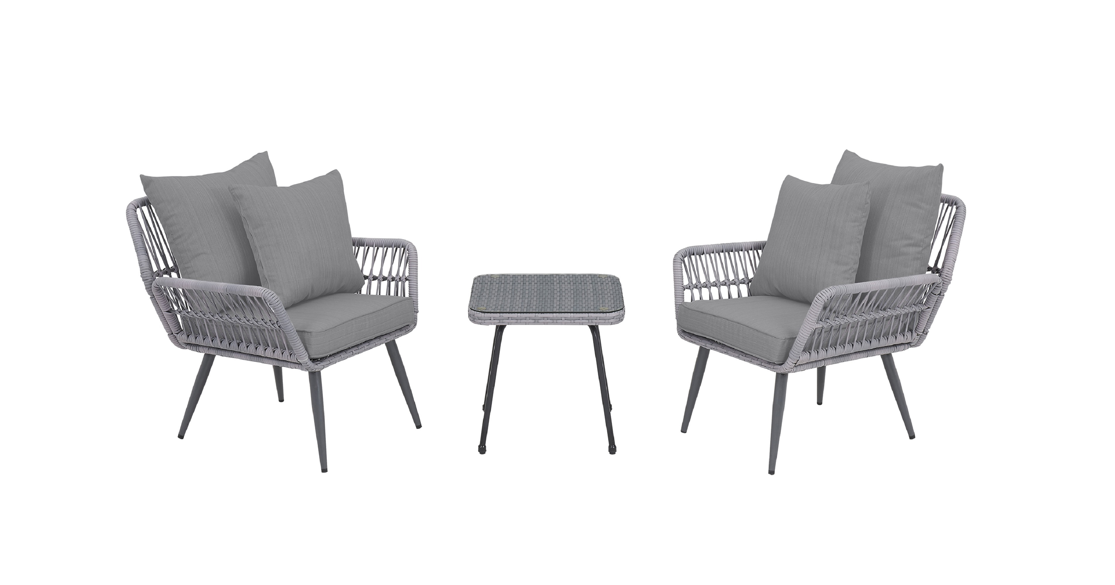 Latitude Run® 3-Piece Conversation Set In Gray | Wayfair