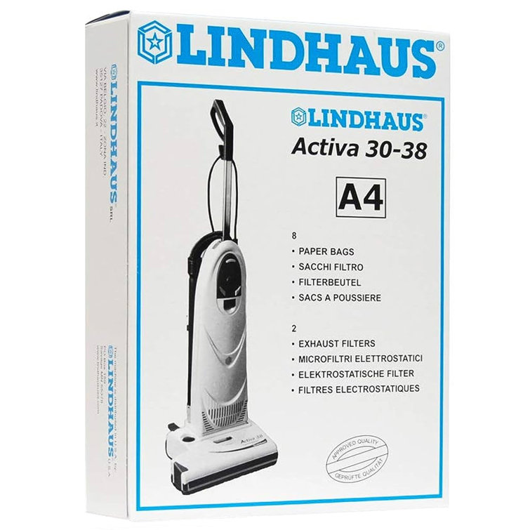 Lindhaus Type A4/30-38 Bags (8 Pack) + 2 Filters | Wayfair