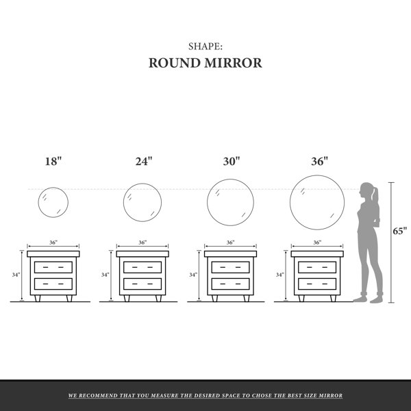 Mercer41 Modern Wall-Mounted Metal Framed Round Mirror "& Reviews ...