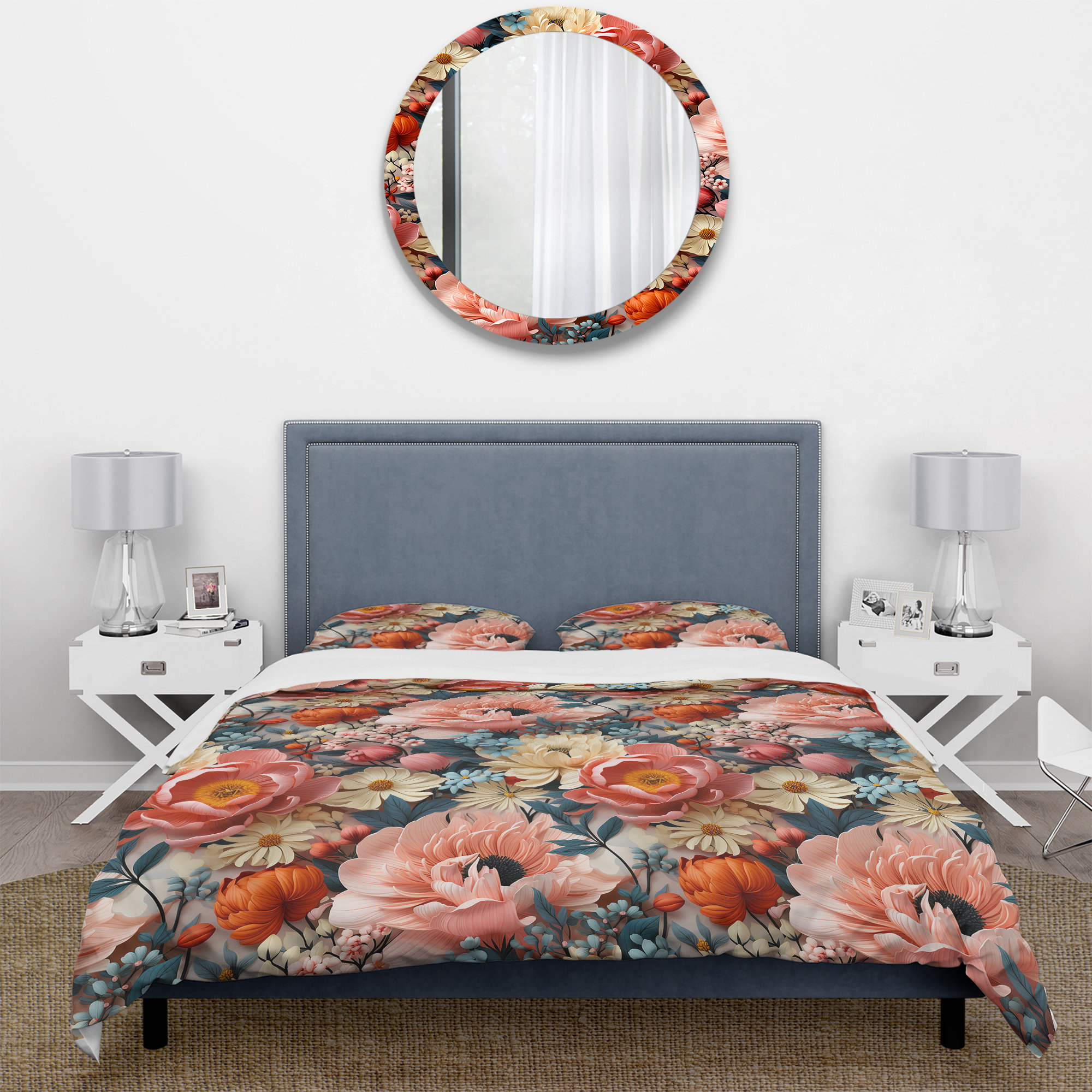 Design Art Collage Of Scarlet Blooms Duvet Cover Set | Wayfair