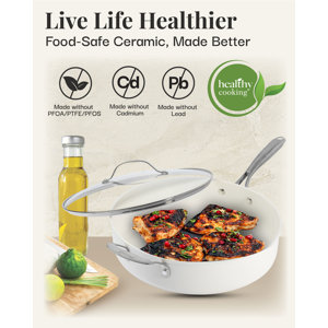 Gotham Steel Naturals Cream Ultra Nonstick Ceramic 5.5 Qt Jumbo Cooker ...