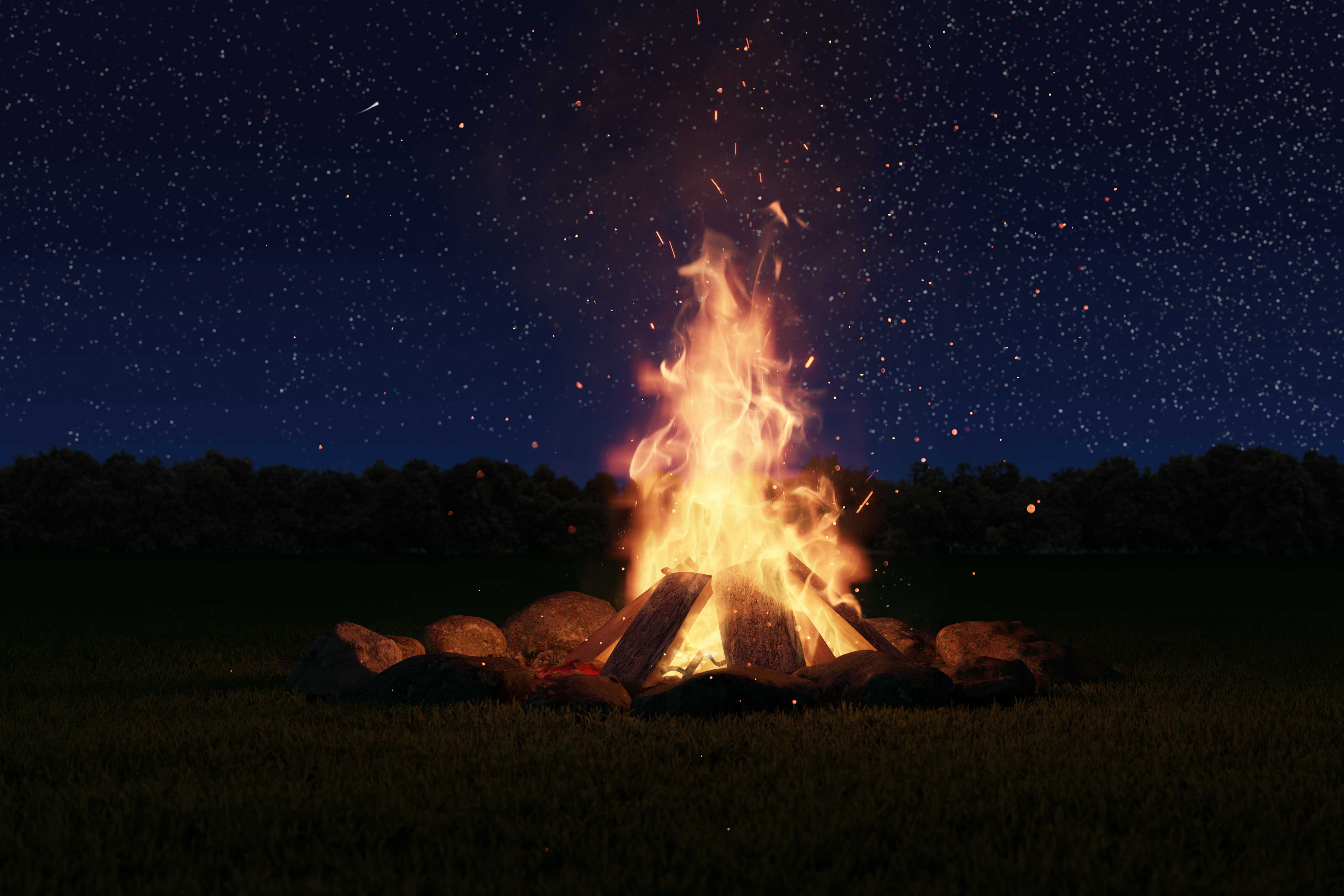 Ebern Designs Big Bonfire by Brillianteye - Wrapped Canvas Photograph ...