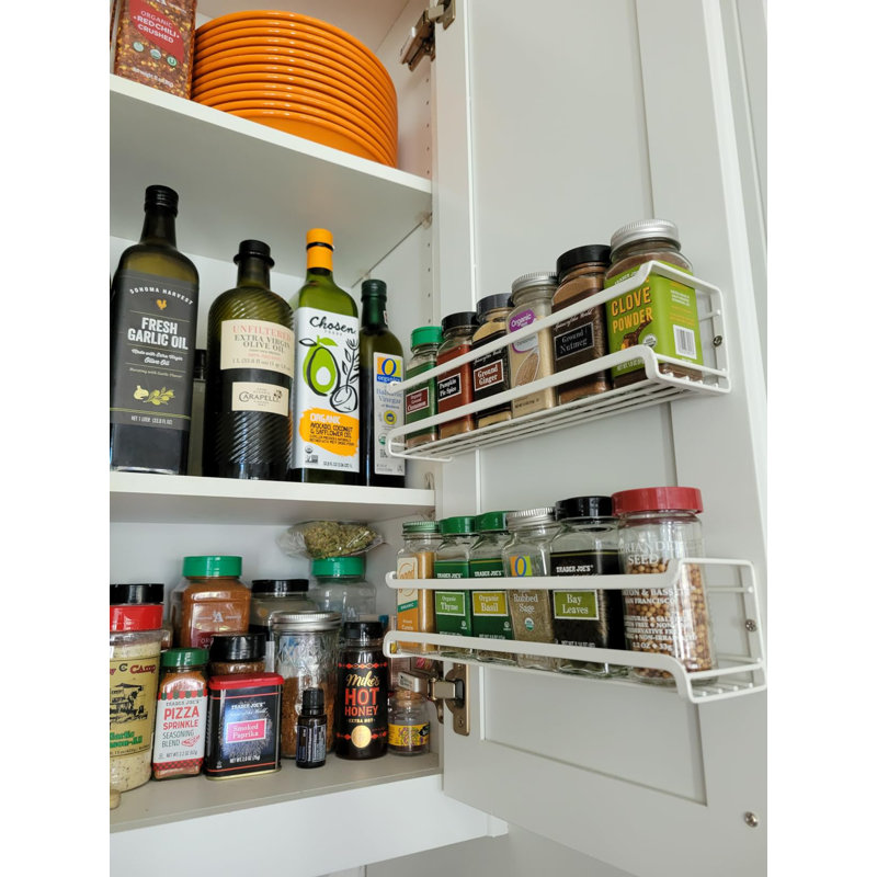 Mint Pantry® White Spice Rack wall mounted 4 Pack, Space-Saving Spice ...