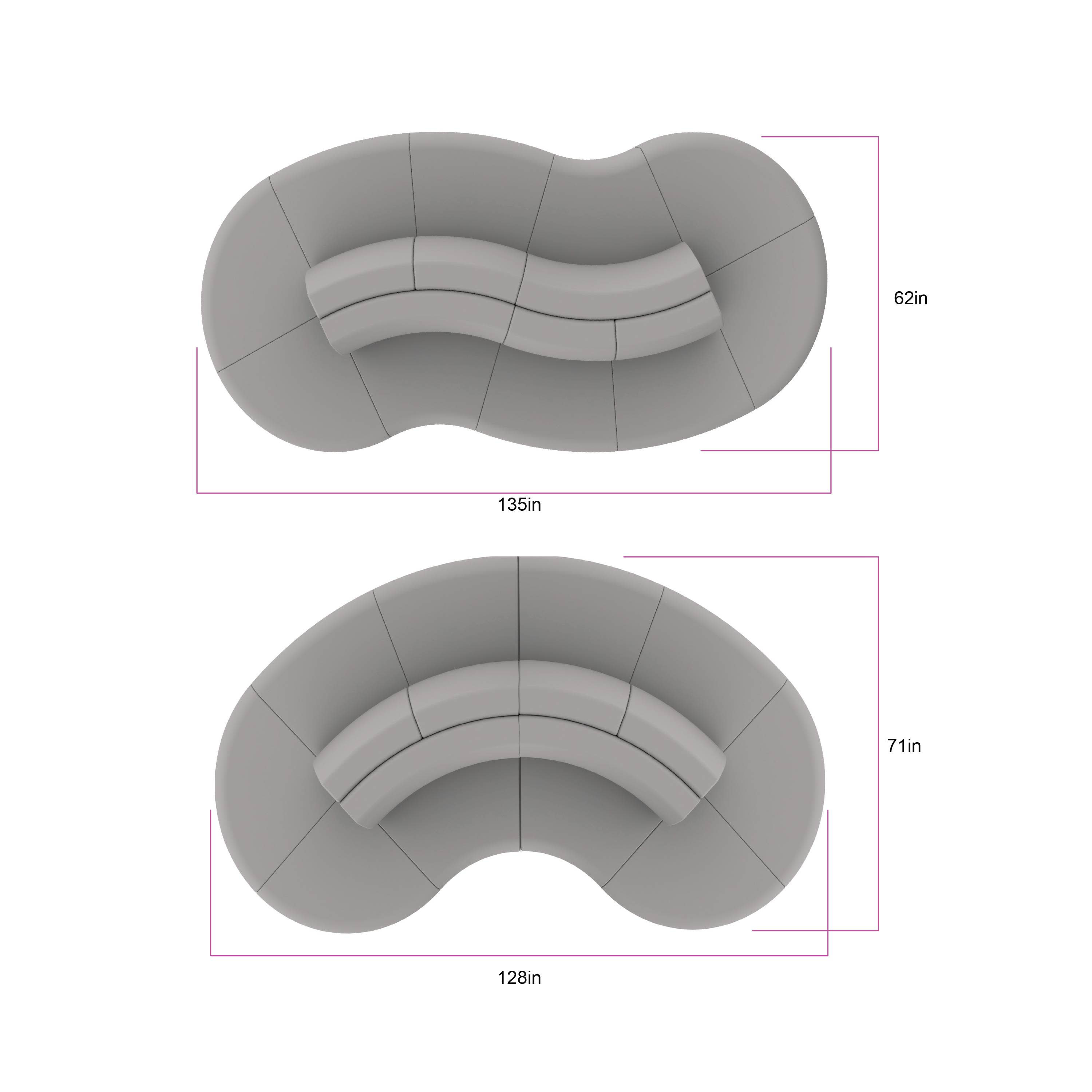 Factory Direct Partners Pro Series Connect Curved Wave Seating, 10 ...