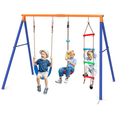 Outsunny Kid's Adjustable Swing Set & Reviews | Wayfair