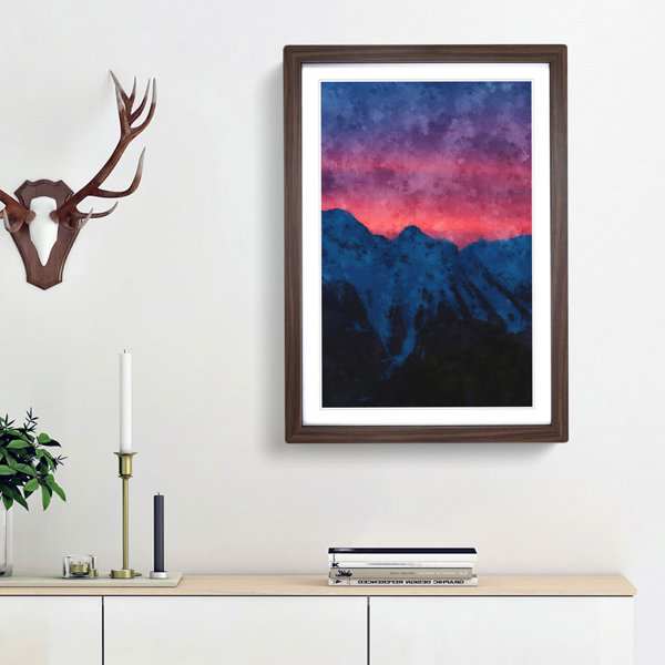 East Urban Home Mountain Sunset in Sion Switzerland - Picture Frame ...