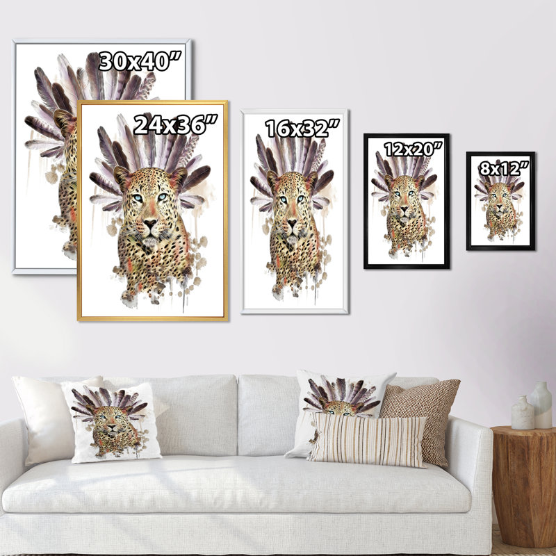 Dakota Fields Colorful Leopard Portrait With Feathers Colorful Leopard ...