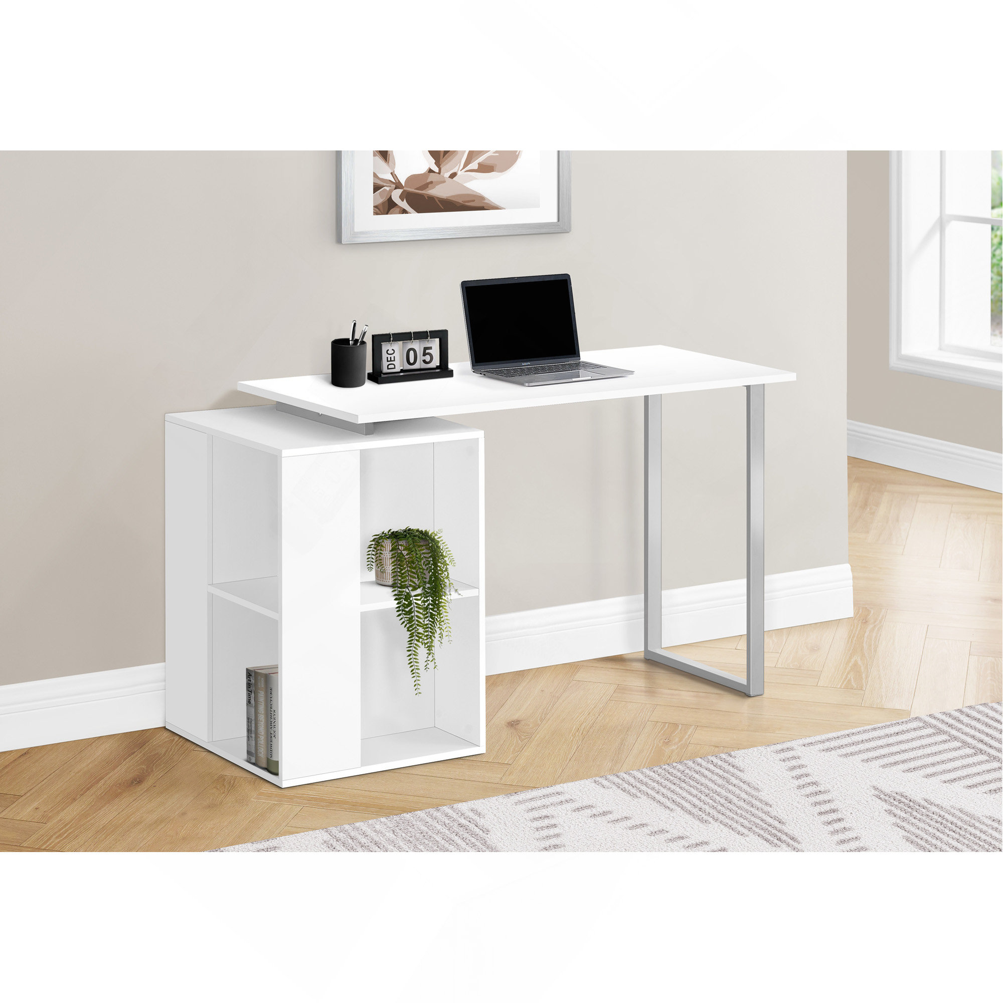 Latitude Run® Versatile Computer Desk With Shelves For Efficient Work ...