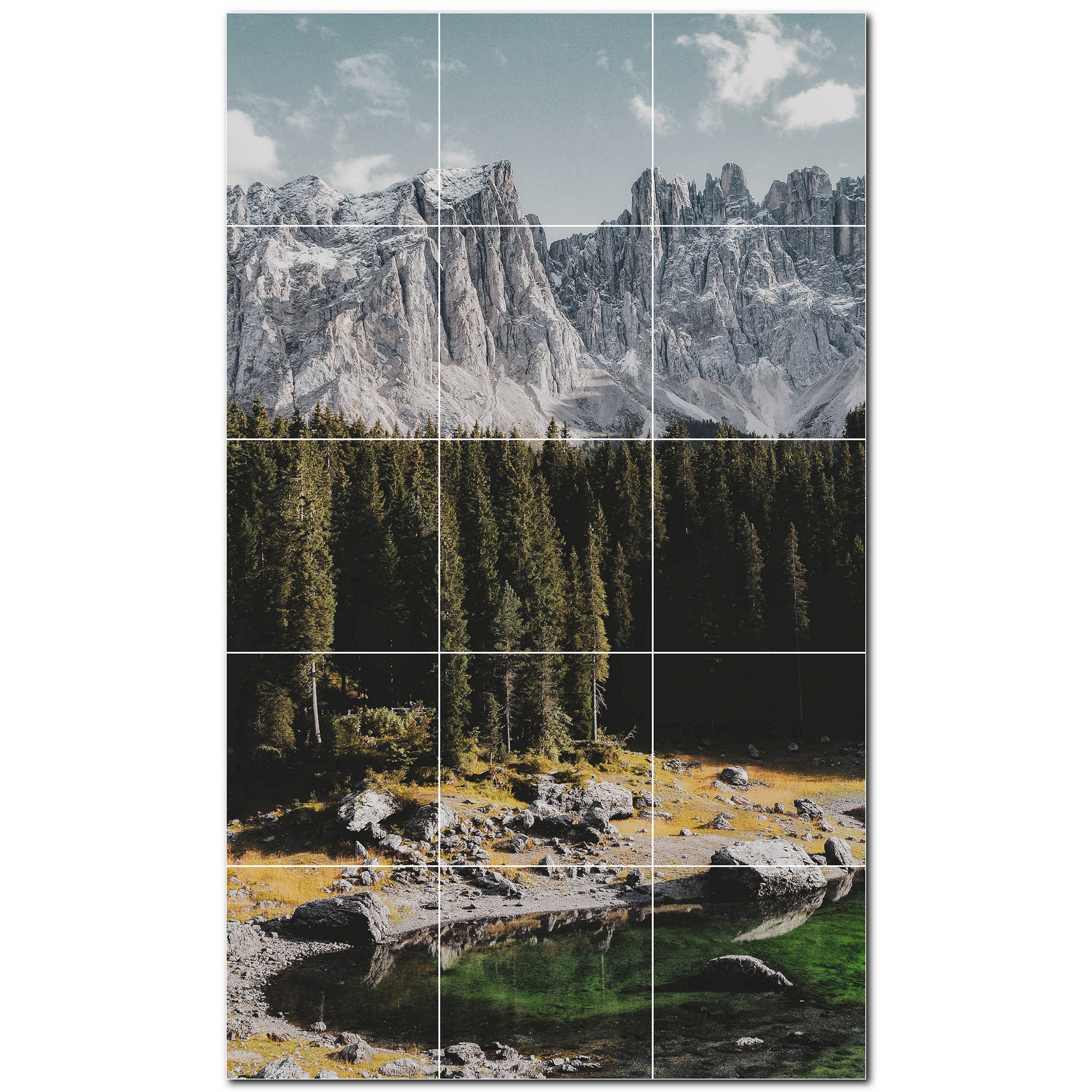 Picture-Tiles.com 32" x 40" Ceramic Mountains Photo Decorative Mural ...