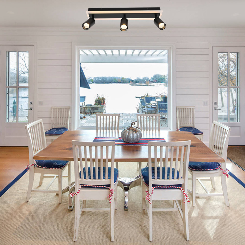 George Oliver Modern LED Ceiling Light 3-Light Track Light Spotlight Frosted Black Ceiling Light ...