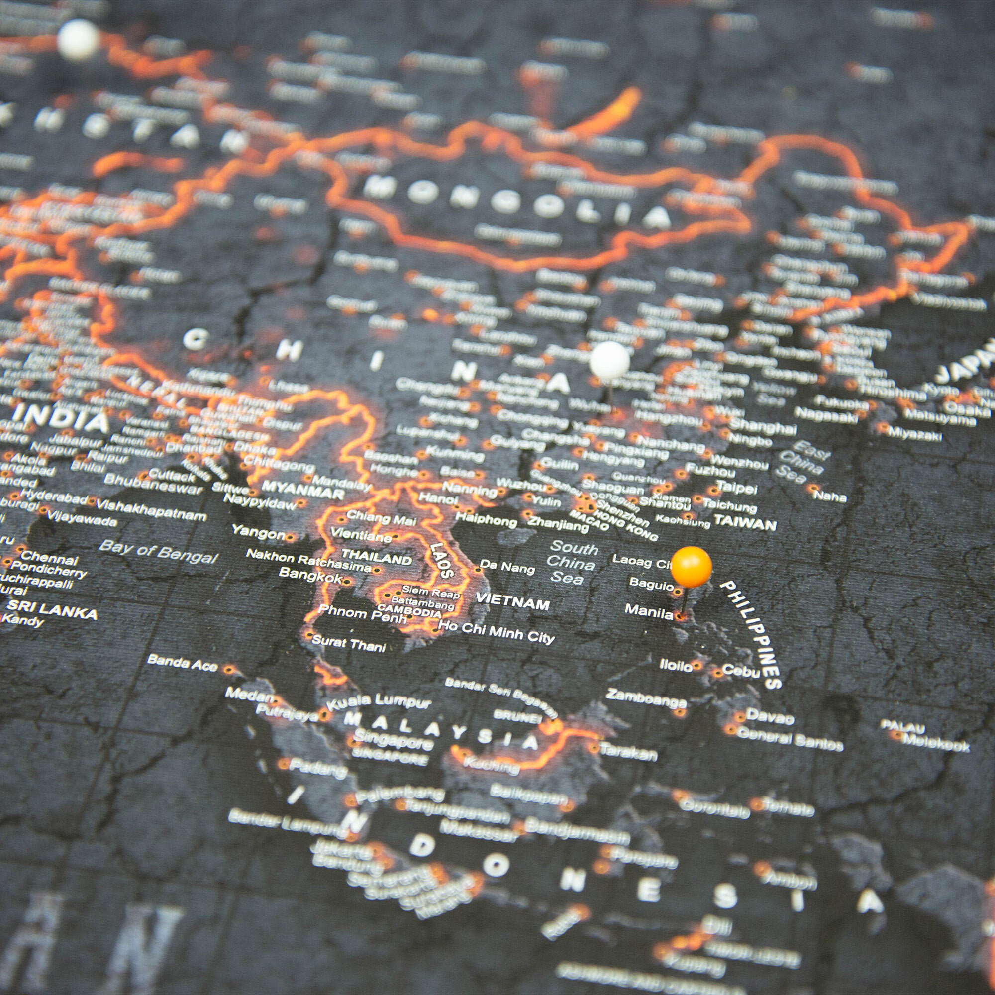 Conquest Maps World Push Pin Travel Destination Map, Pinable Canvas W ...