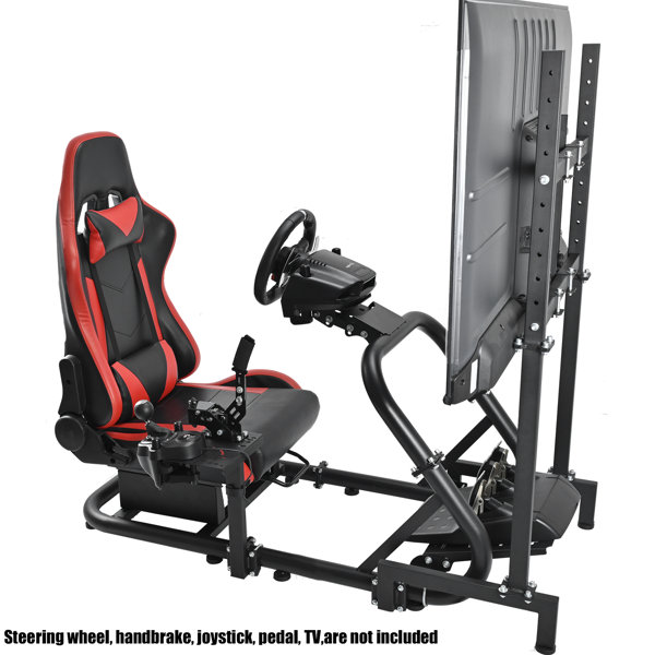 Anman Sim Racing Cockpit TV Stand & Seat Fit Logitech G920 Thrustmaster ...