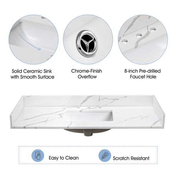 Lark Manor™ 48" Bathroom Vanity Set With Quartz Stone Top | Wayfair