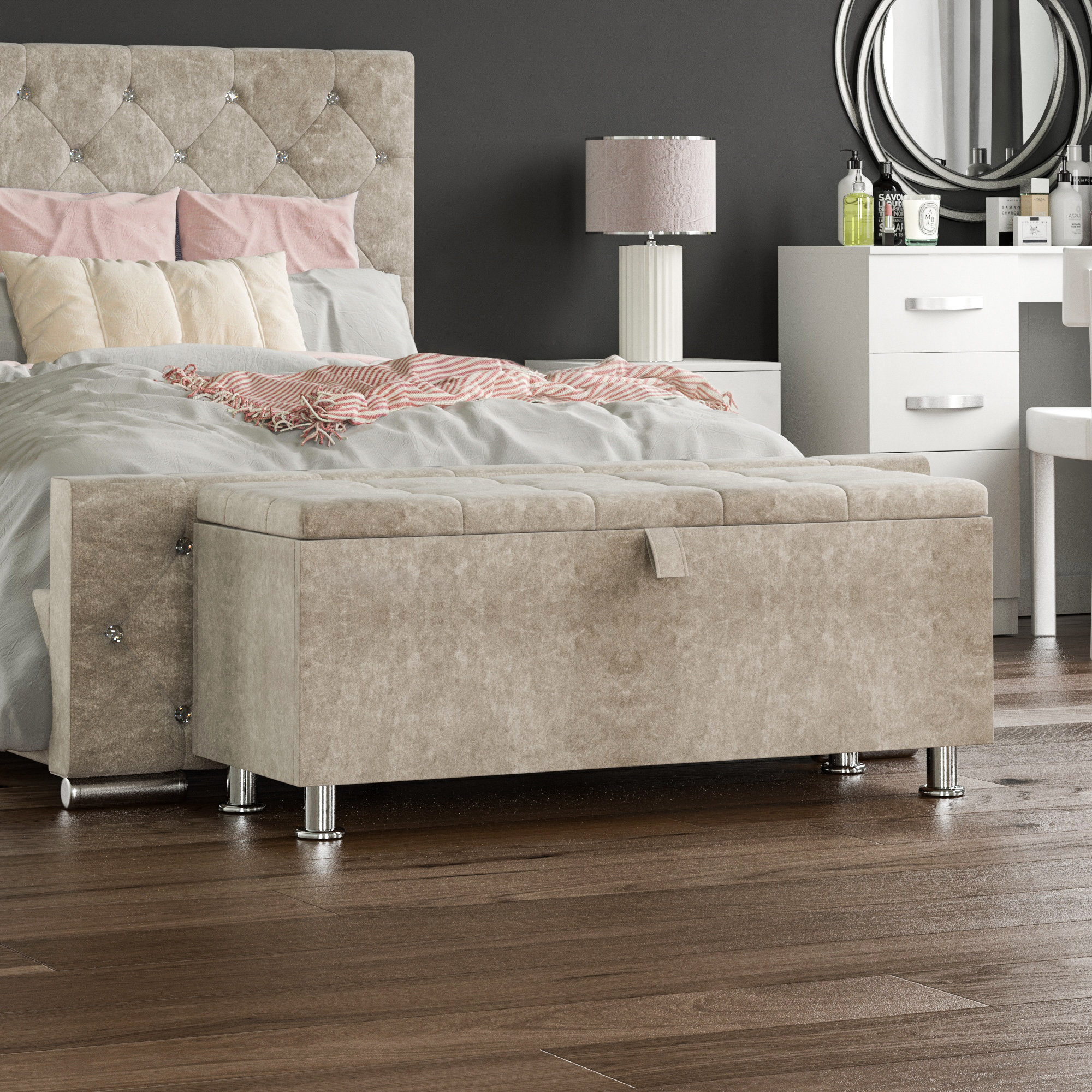 17 Stories Amrin Upholstered Storage Ottoman, Toy Storage, Stool, Seat ...