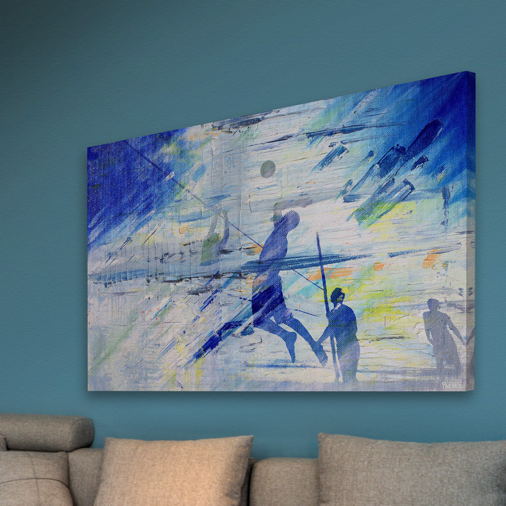 Parvez Taj 'Beach Volleyball' by Parvez Taj Painting Print on Wrapped ...