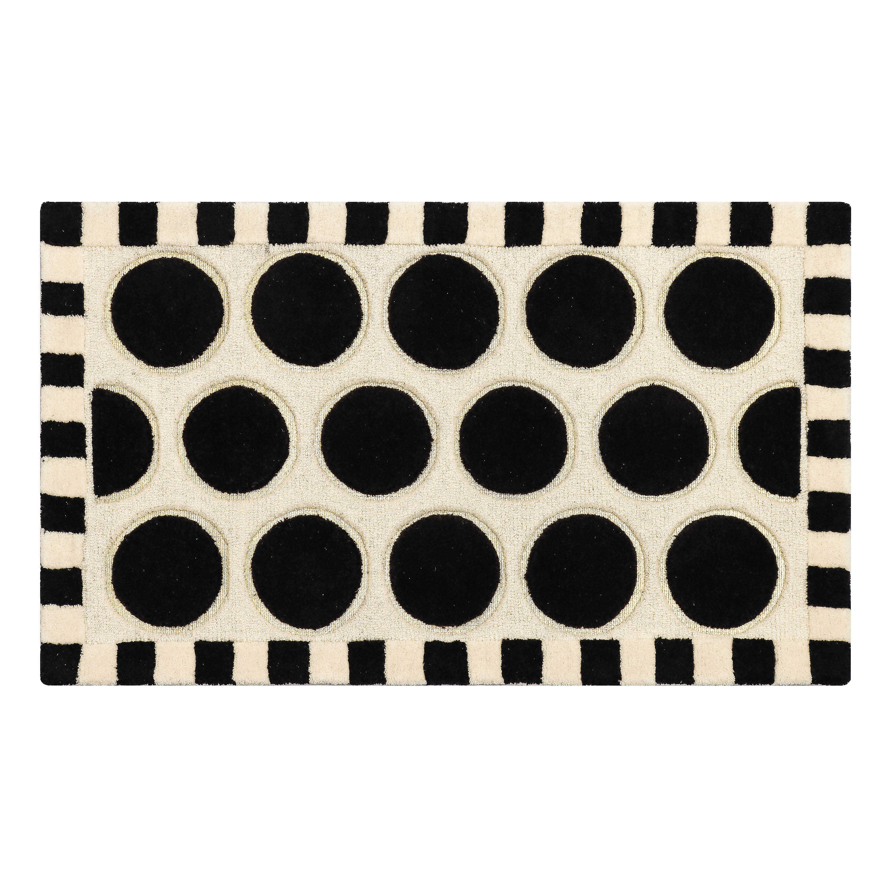 MacKenzie-Childs Dots a Lots Rug - Black/Ivory | Wayfair